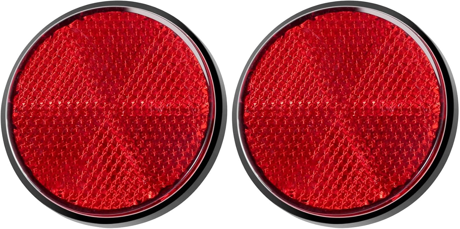 Amazon.com: Geuxe 2pcs Round Red Reflector Universal for Motorcycle ATV ...