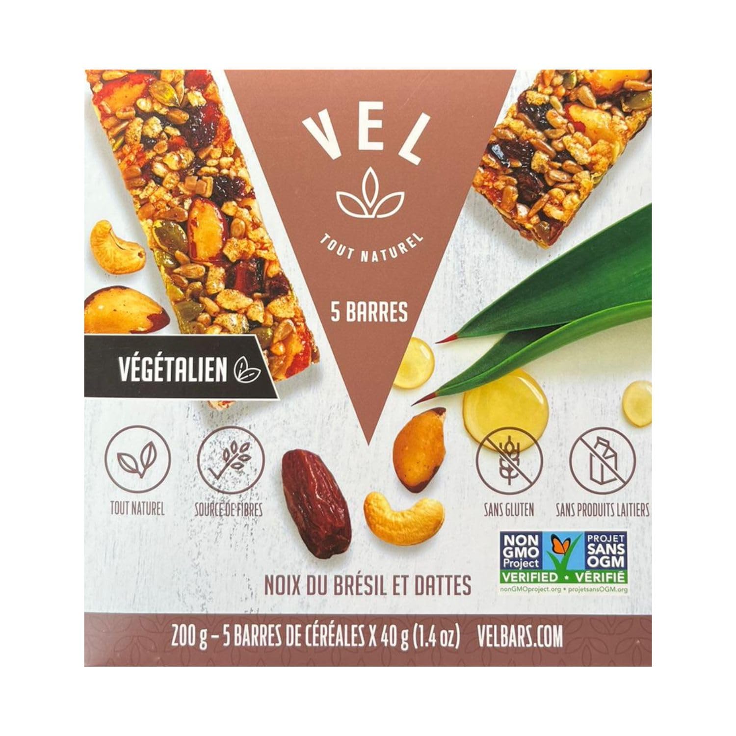Vel Granola Bars Brasil Nut & Dates – Todo natural, 200g7oz (enviado ...