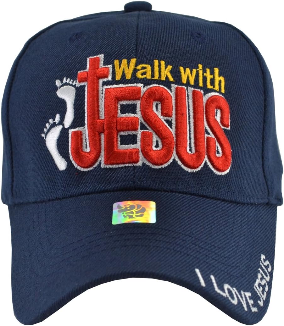 Amazon.com: Incrediblegifts Walk with Jesus Hat Blue : Clothing, Shoes ...