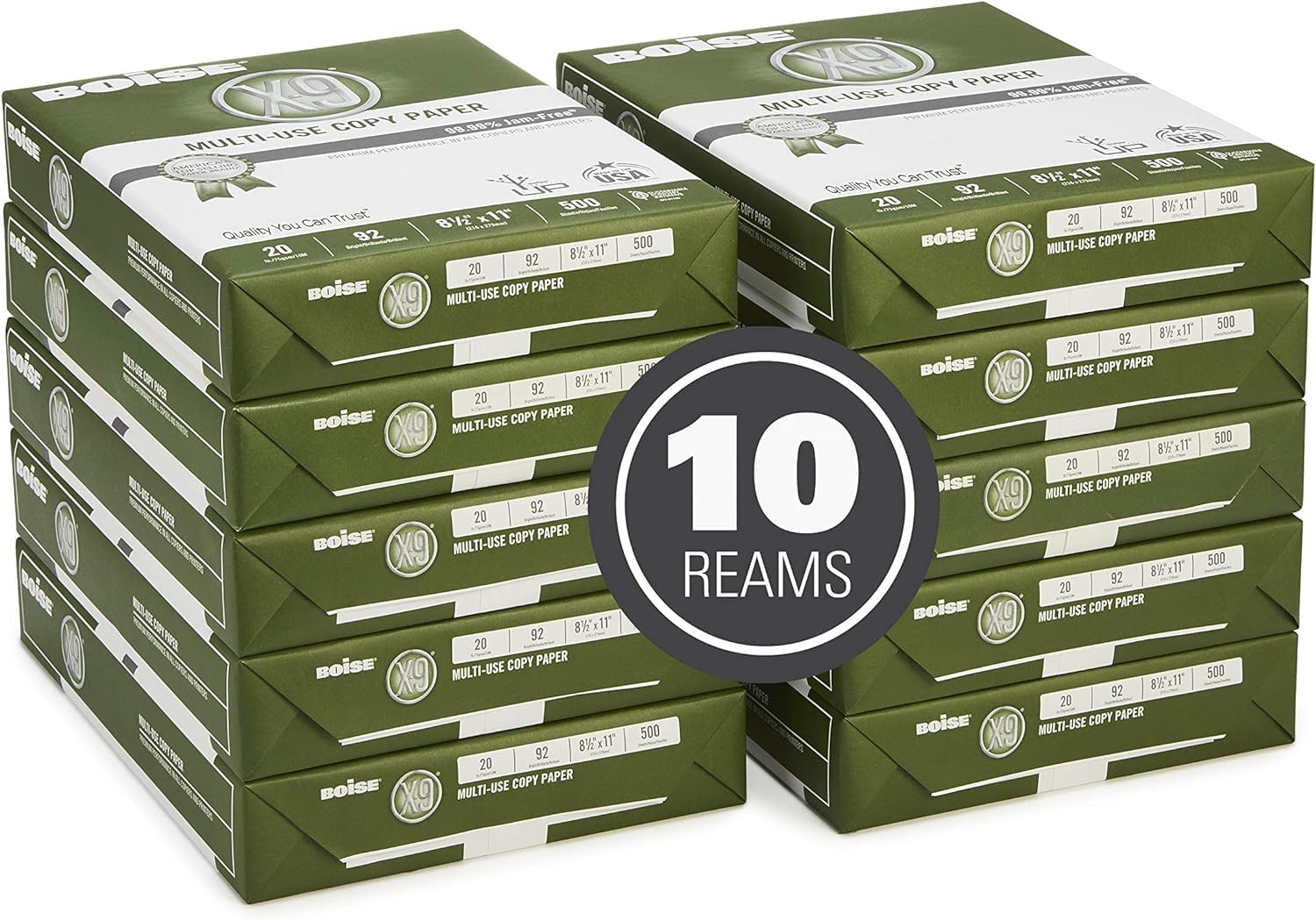 (8 1/2" x 11") - X-9 Multi-Use Print & Copy Paper Brightness 92, Case ...