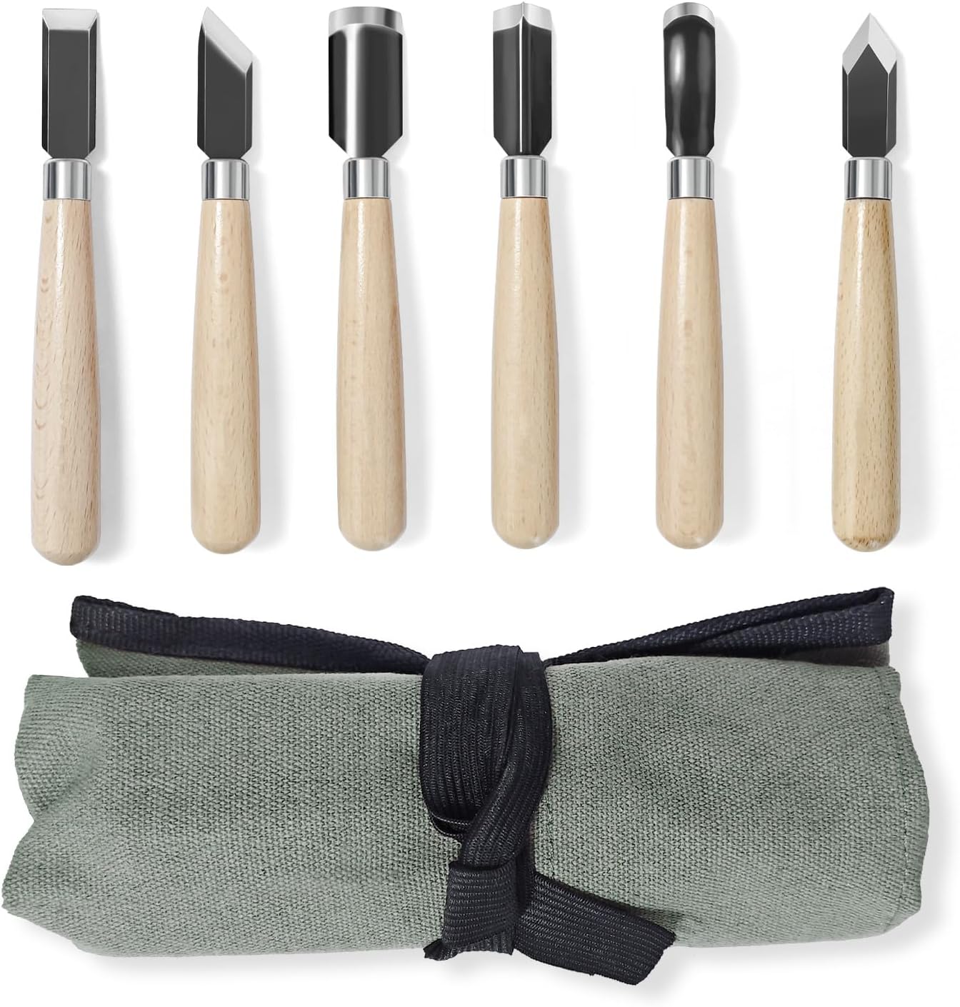 Wood Carving Tools Set - Chisel Set with Canvas Case, Carving Chisels ...