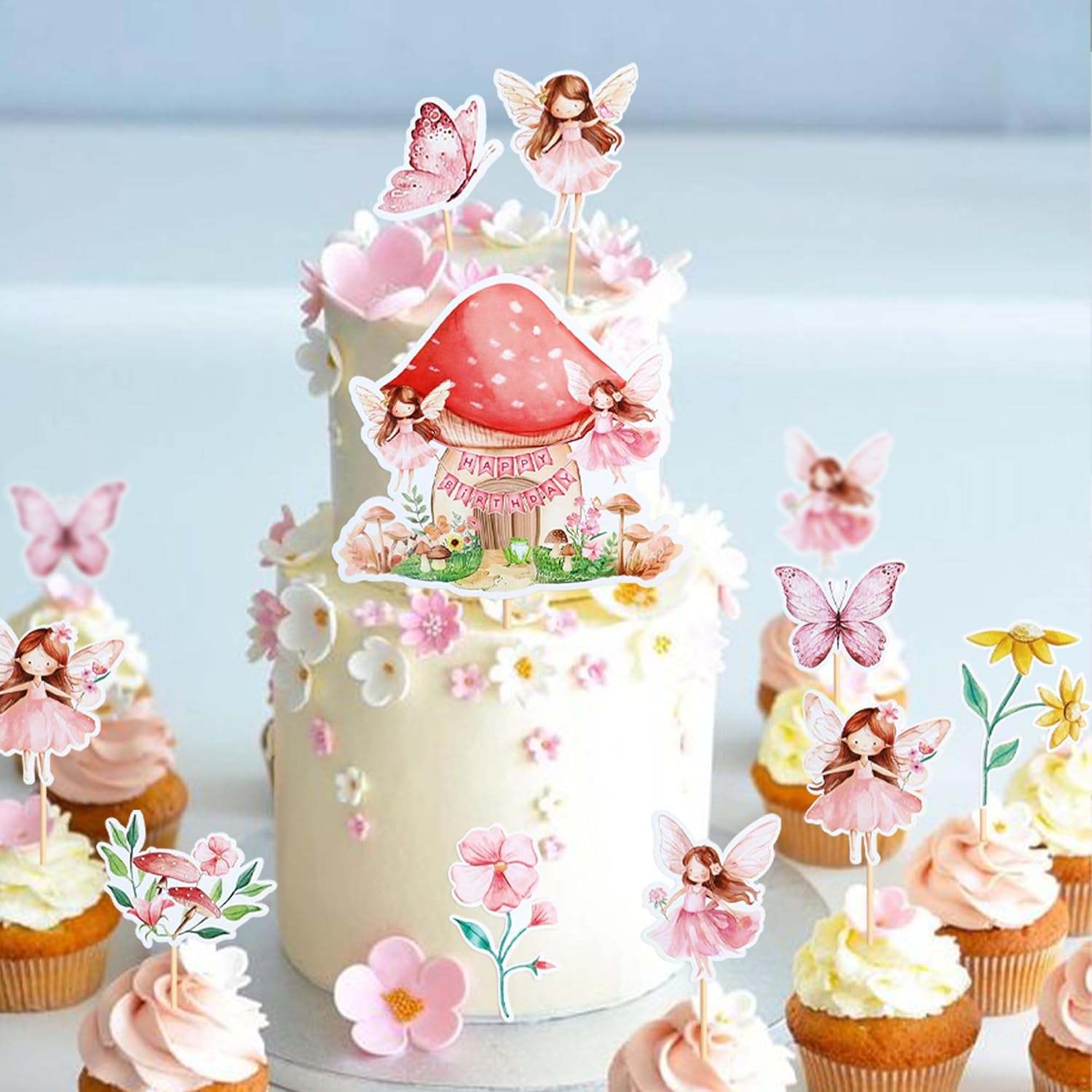 Amazon.com: SAMOKA Fairy Cupcake Toppers,25 PCS Fairy Cake Topper,Fairy ...