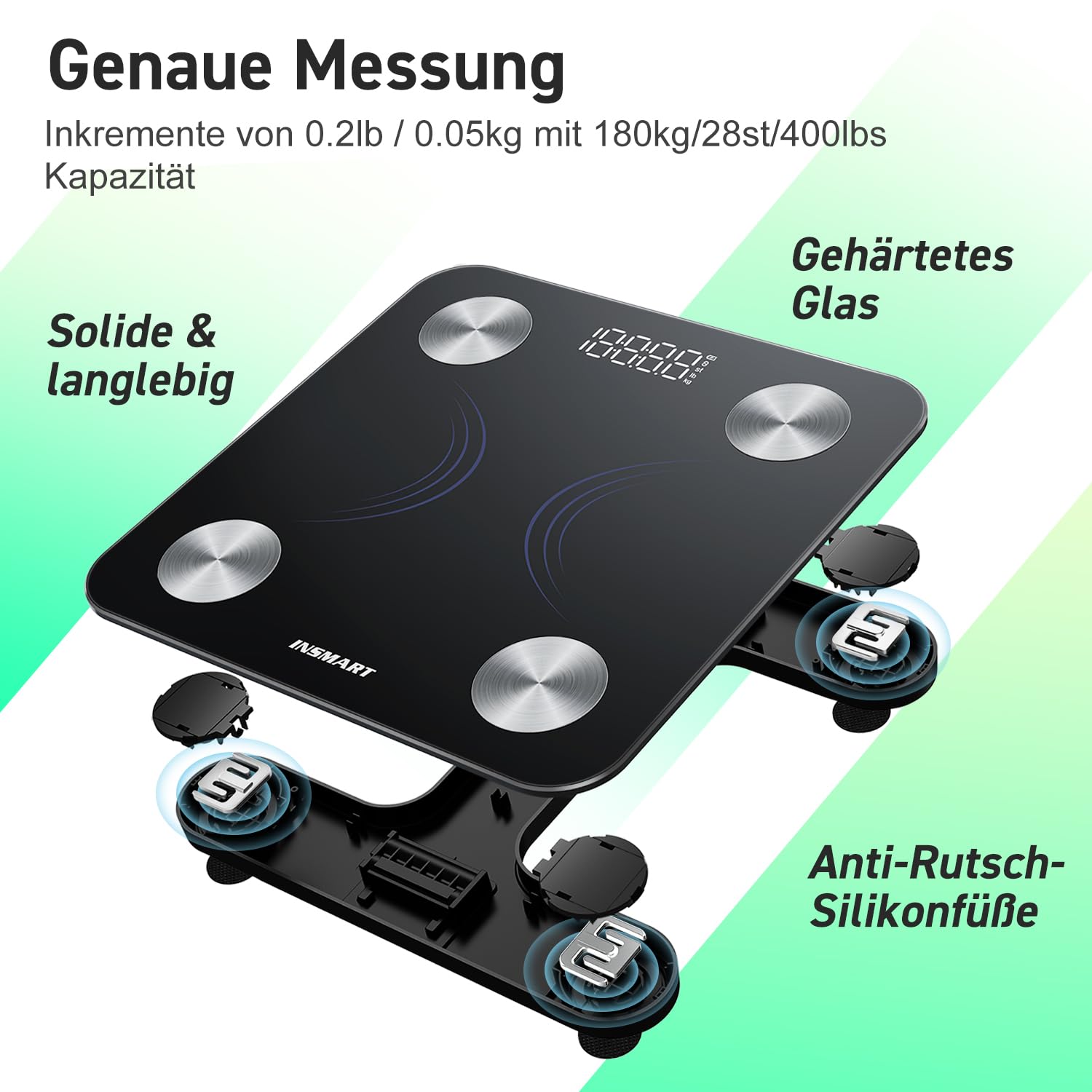 Insmart Scales INSMART Bluetooth Digital Body Smart Scales Smart