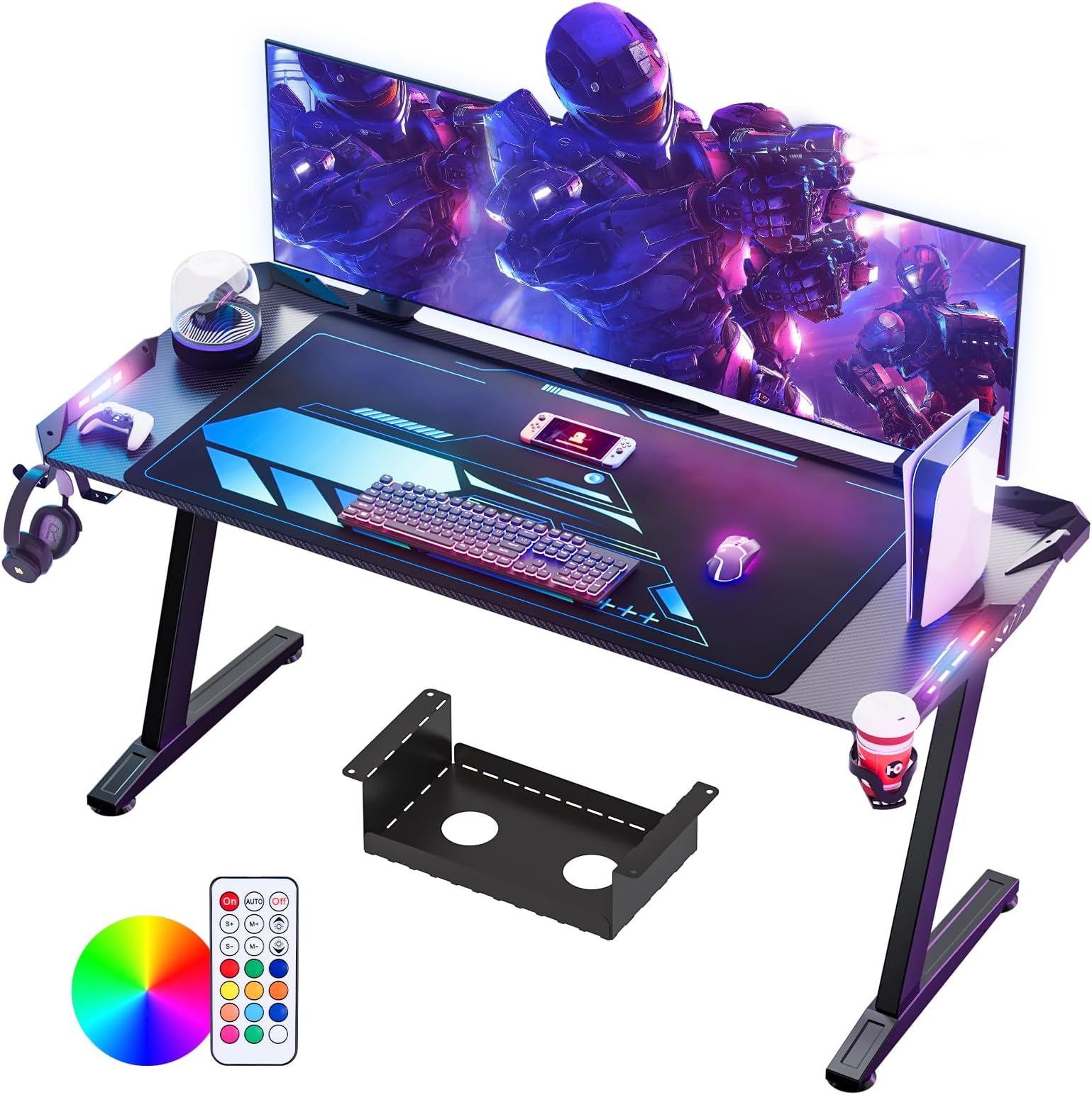 UISEBRT Gaming Schreibtisch 160 x 60cm Gamer Tisch A-förmiger ...