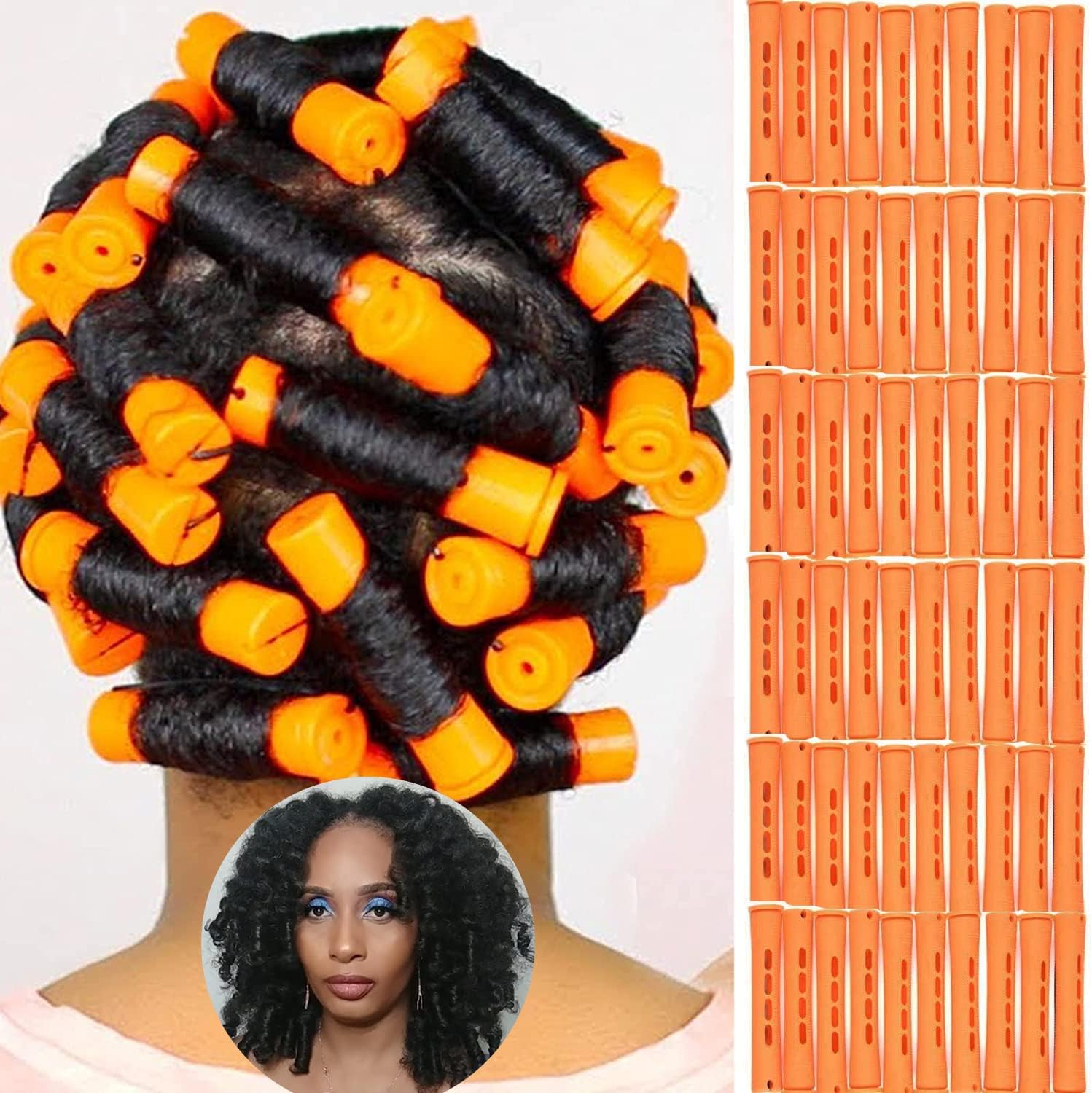 Amazon.com : 100pcs Perm Rods Set for Natural Hair 5 Sizes Cold Wave ...