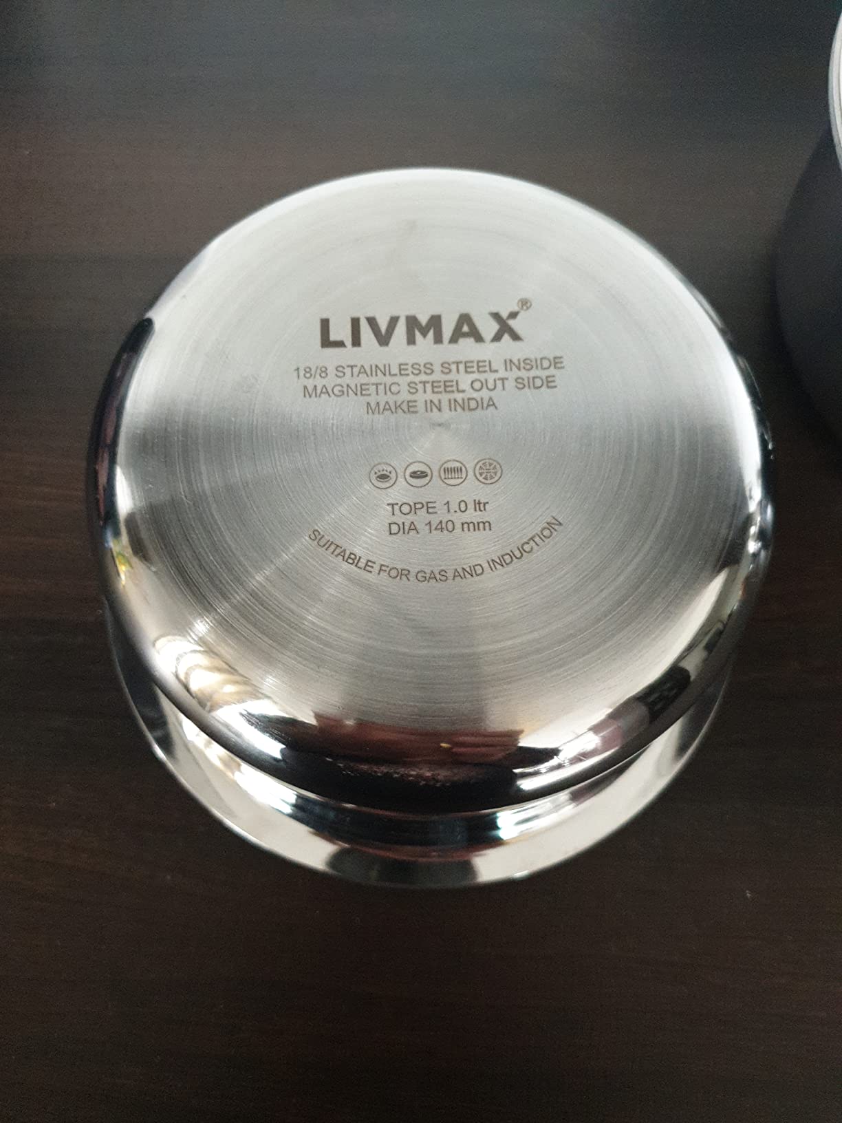 Buy Livmax Tri-ply Stainless Steel Tope with Stainless Steel Lid 18 cm ...
