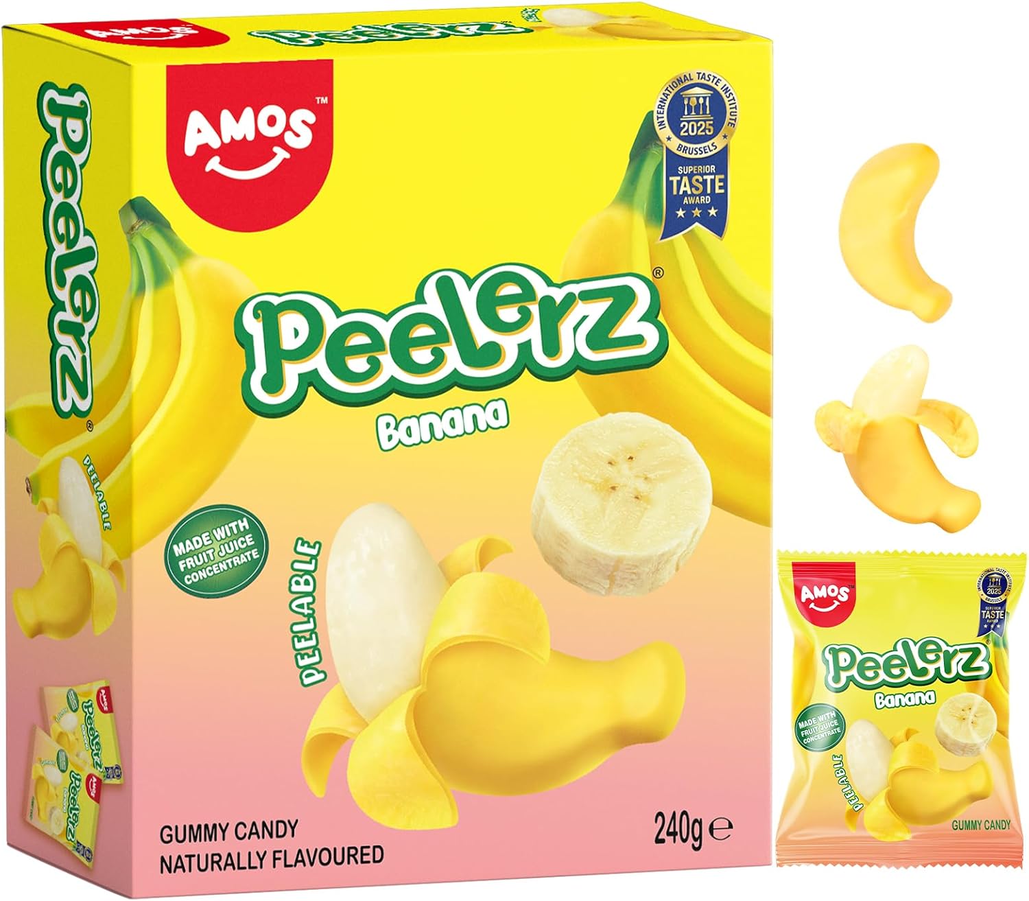 AMOS Peelerz Gummy Sweets, Banana Peelable Easter Sweets Candy Gift, 3D ...