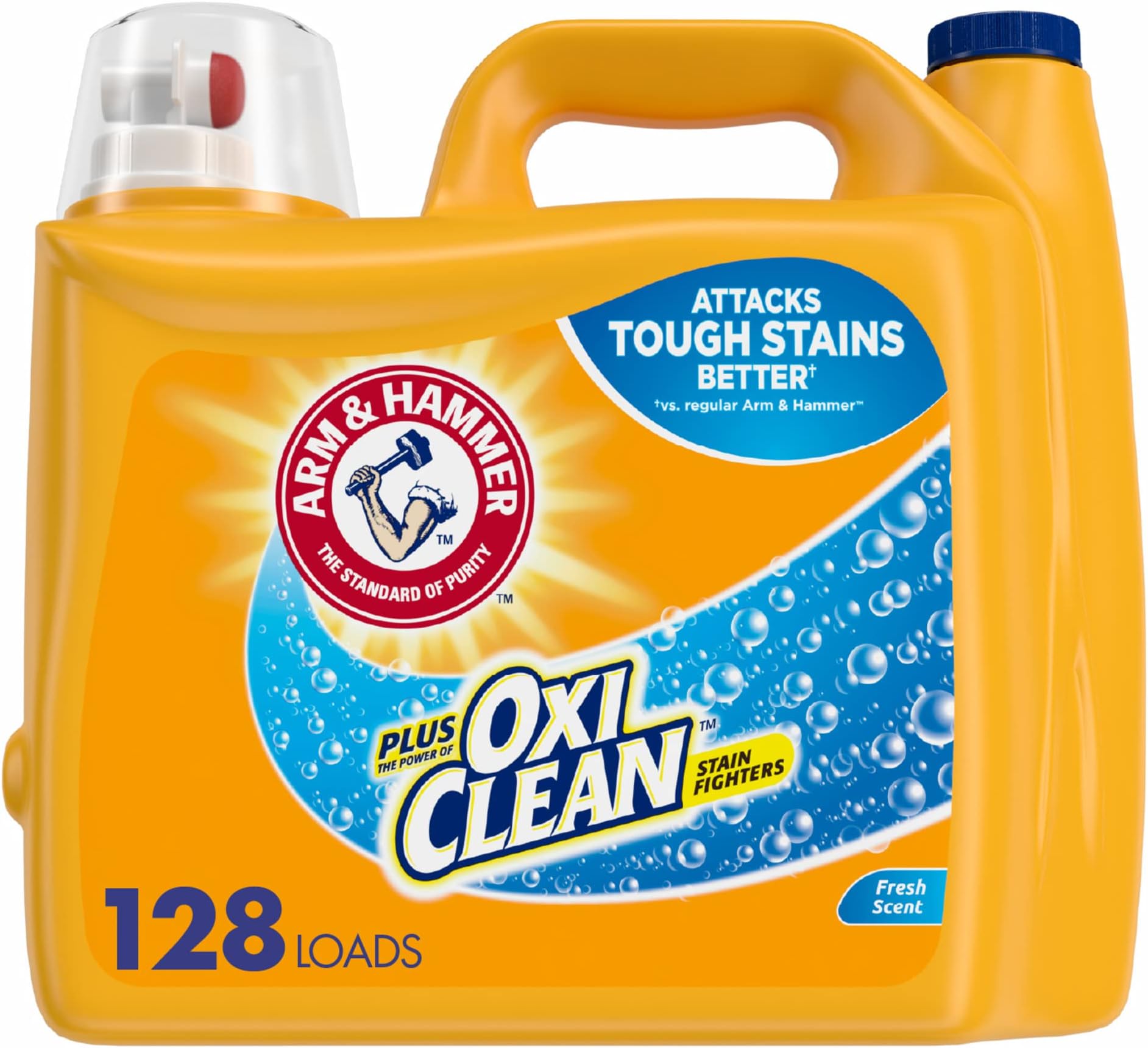 Amazon.com: Arm & Hammer Plus OxiClean Fresh Scent, 128 Loads Liquid ...