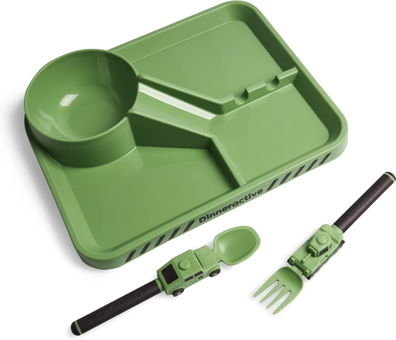 Amazon.com: Dinneractive Dining Set for Kids - 3PC Green Army ...