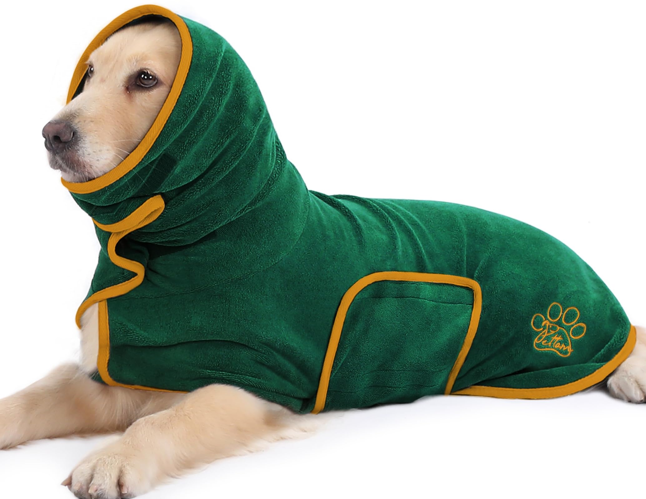 PETTOM Dog Drying Coat Medium, 400gsm Microfiber Super Absorbent Dog ...