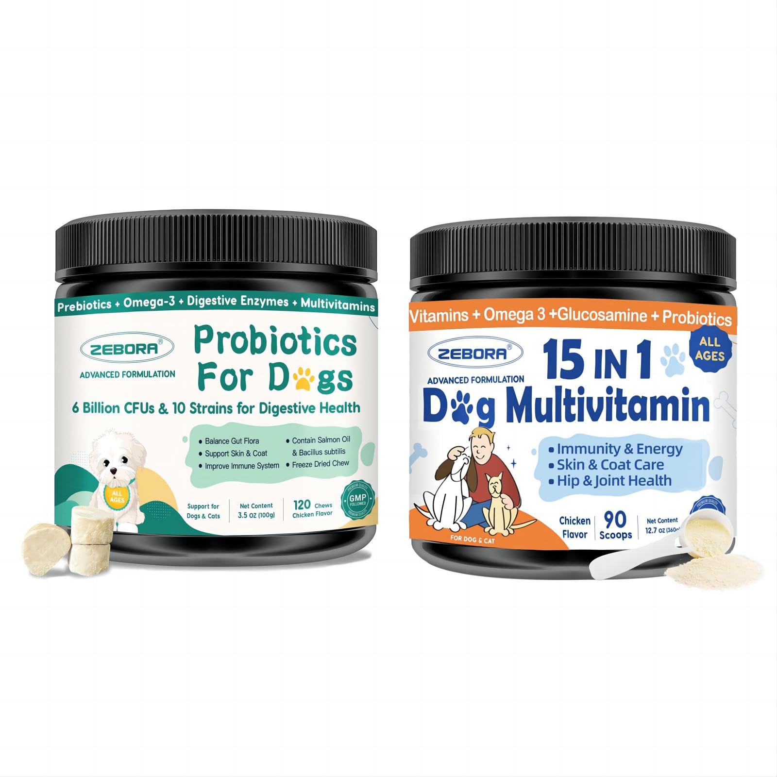 Amazon.com : Probiotics for Dogs Digestive Health with Dog Multivitamin ...
