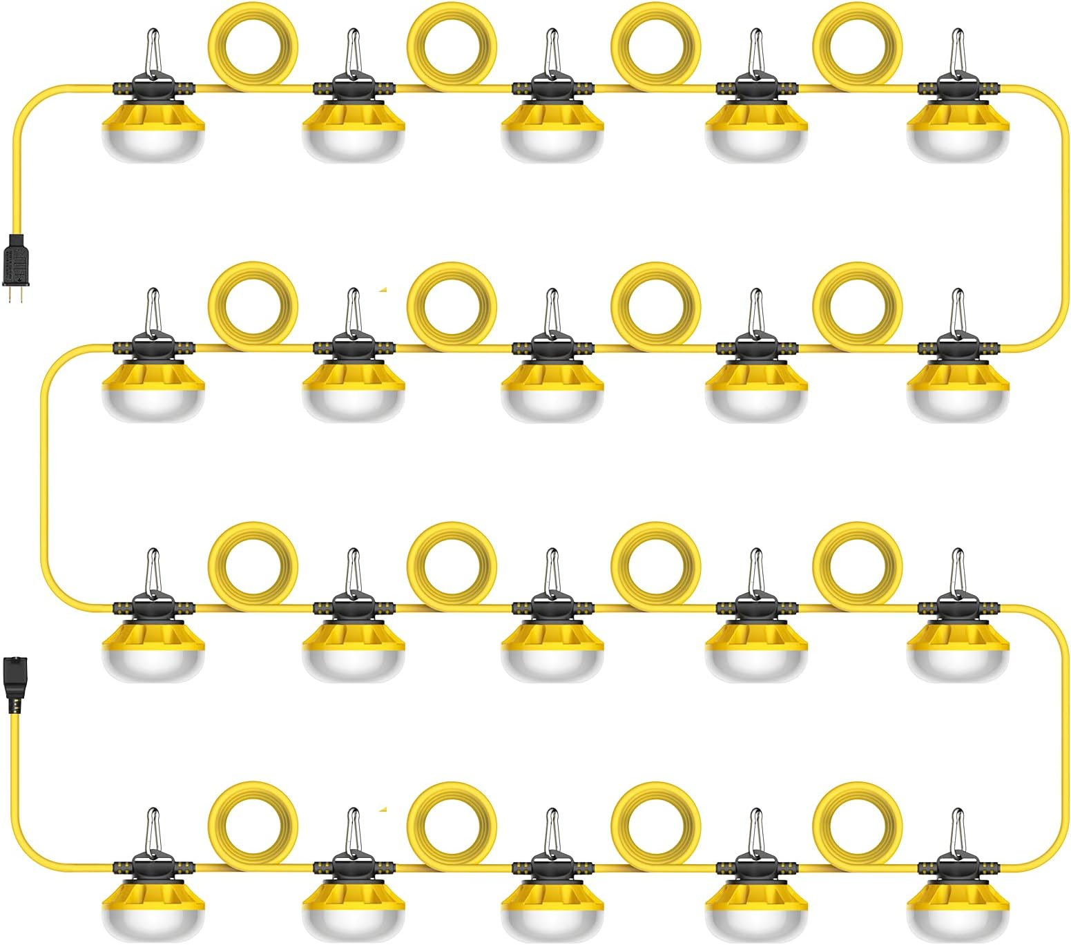 Construction Lights String Temporary Lighting - 200ft Work Light ...