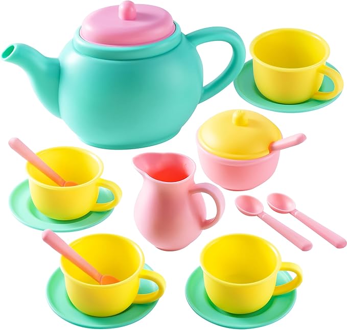 JOYIN 18PCS Pretend Play Tea Party Set Play Food Accessories BPA Free ...