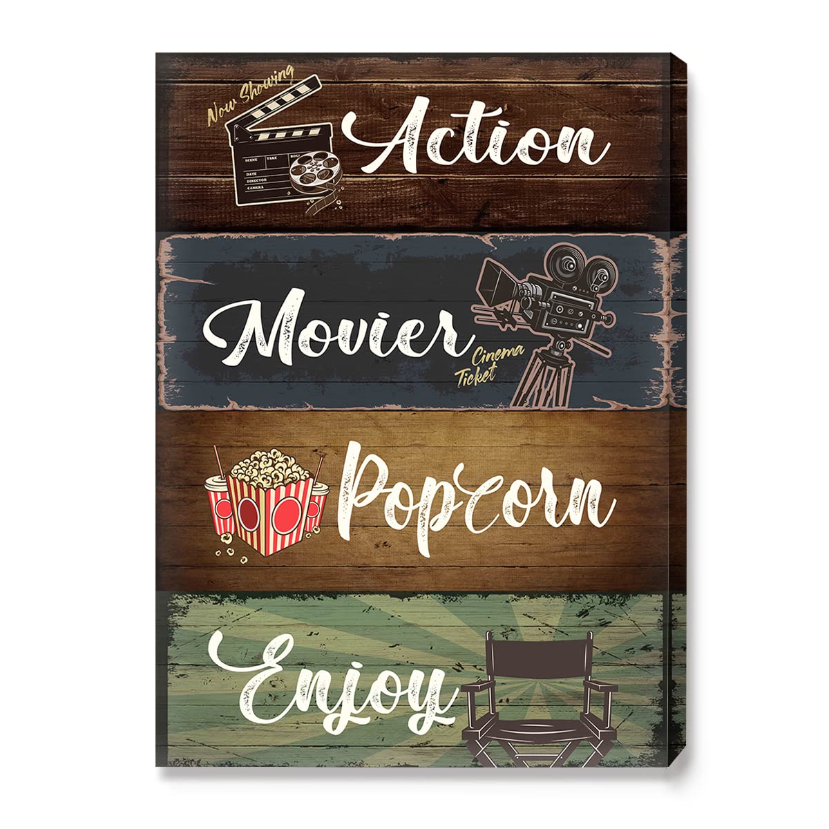 Vintage Movie Theater Canvas Wall Art,Classic Home Theater Wall Art ...