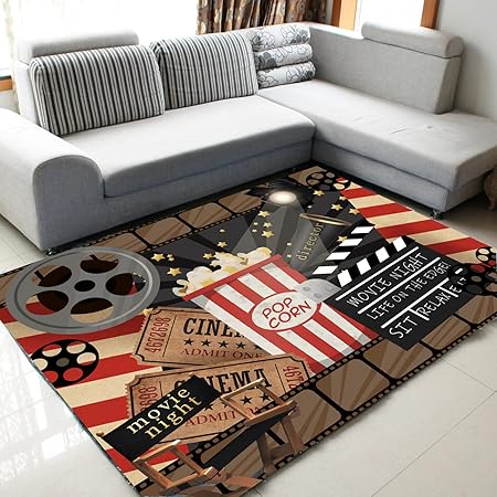 Amazon.com: Home Area Runner Rug Pad Cinema Movie Theater Object on ...
