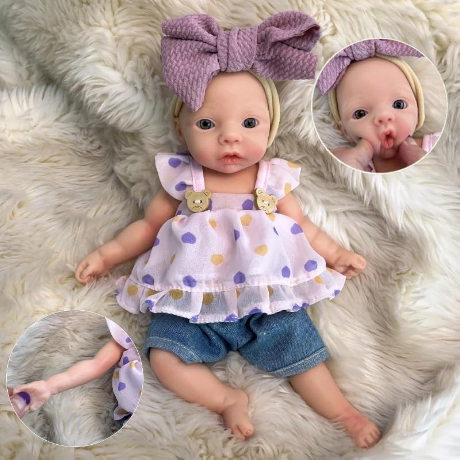 Amazon.com: Yokyyi 11 Inch Full Body Silicone Reborn Baby Doll, Eyes ...