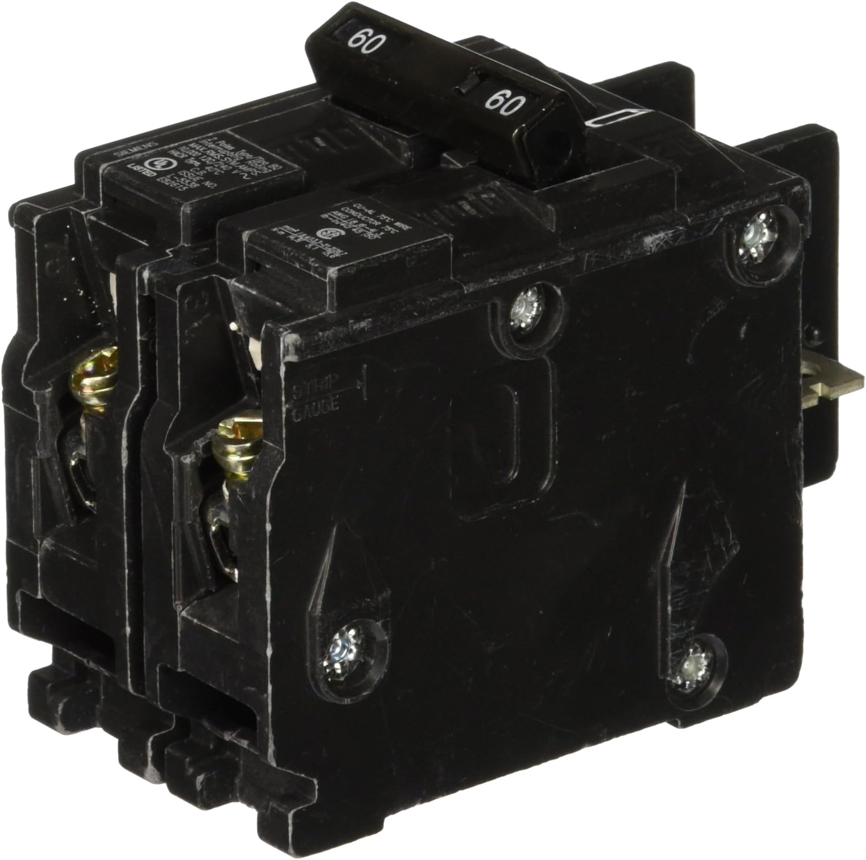 SIEMENS BQ2B050 50-Amp Double Pole 120/240-Volt 10KAIC Lug Out Breaker ...