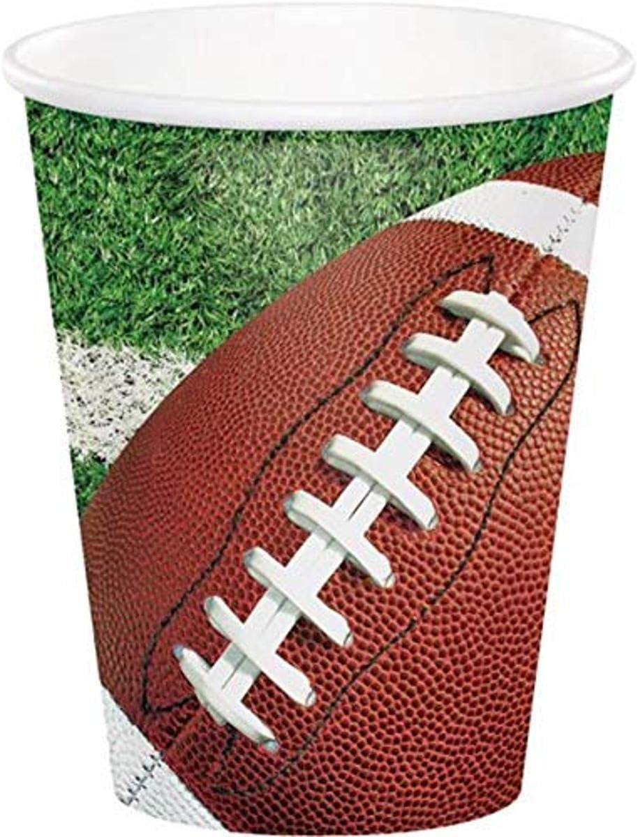 Amazon.com: Football Disposable Paper Cups, 9 oz.- 8 pcs. : Health ...