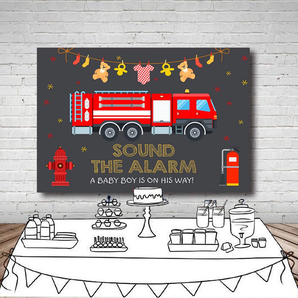 Firefighter Baby Shower Theme Fire Truck Cake Topper Fireman Cake