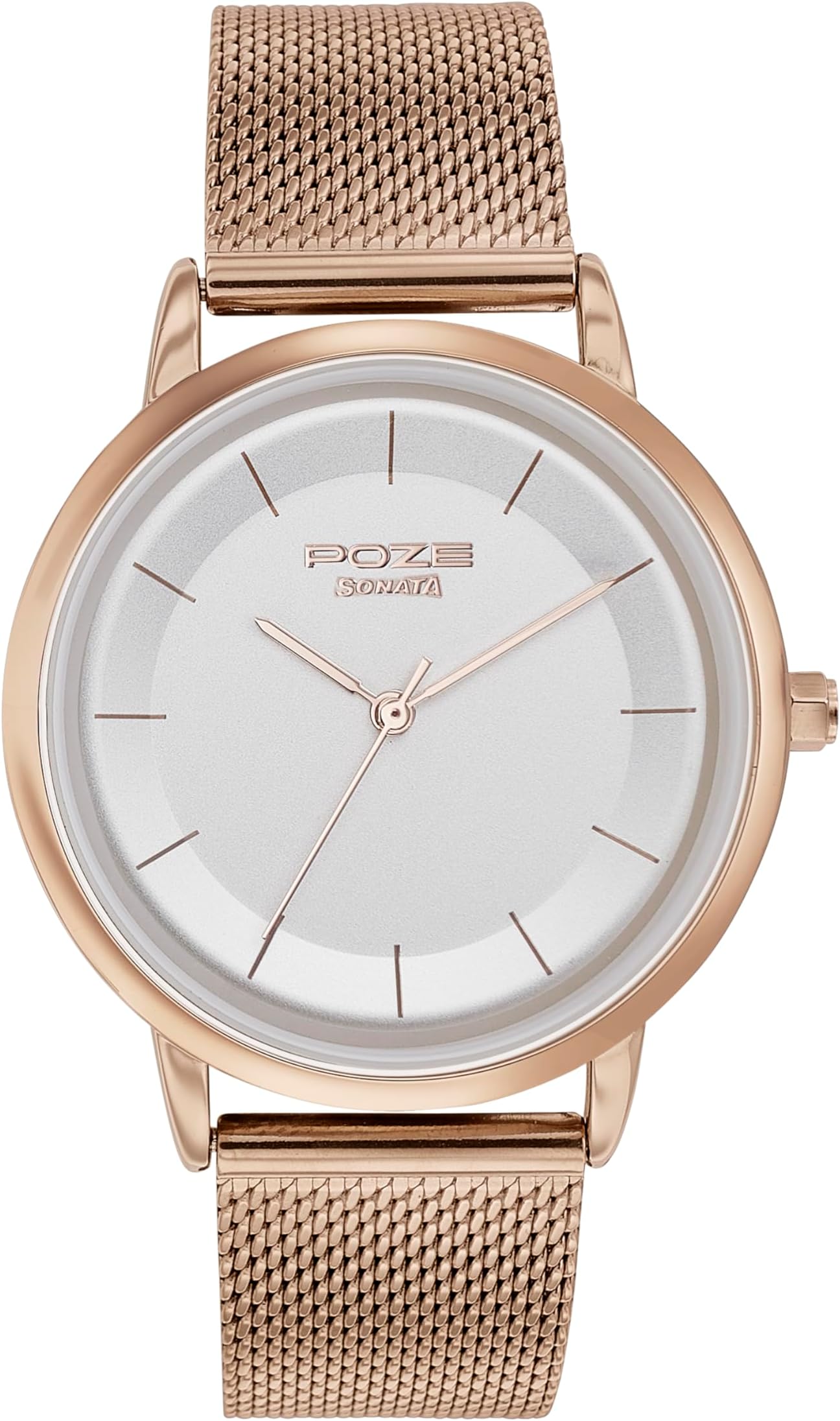 Sonata Poze Quartz Analog White Dial Mesh Strap Watch for Women ...