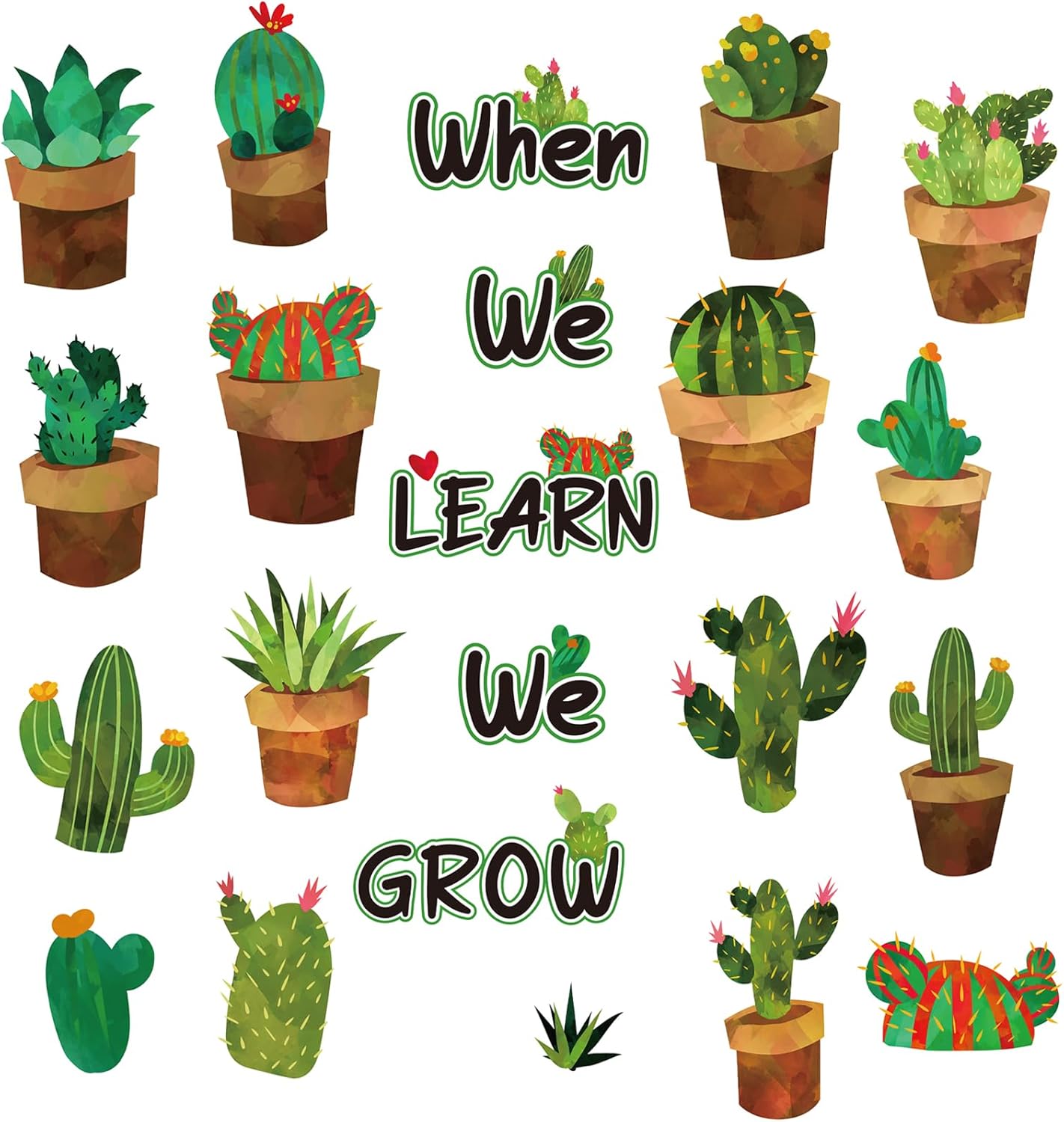 Amazon.com: 36pcs Cactus Cutouts Bulletin Board Decorations When We ...