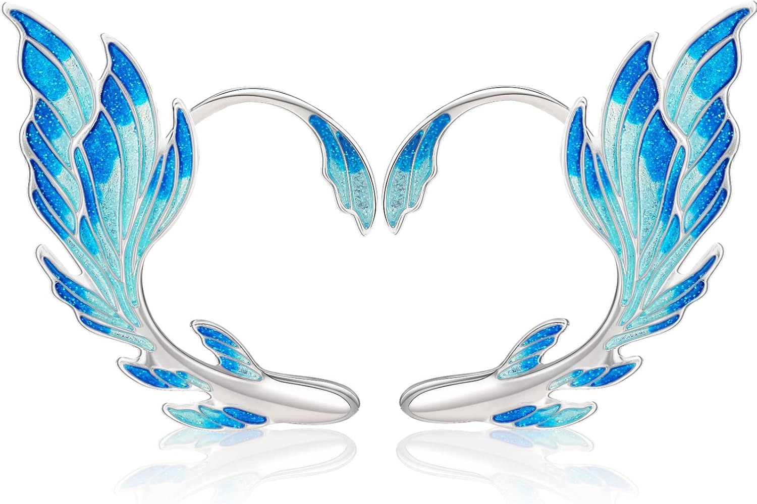 Amazon.com: Yumikoo Metal Elf Ear Cuffs Fairy Stud Earrings Blue Anime ...