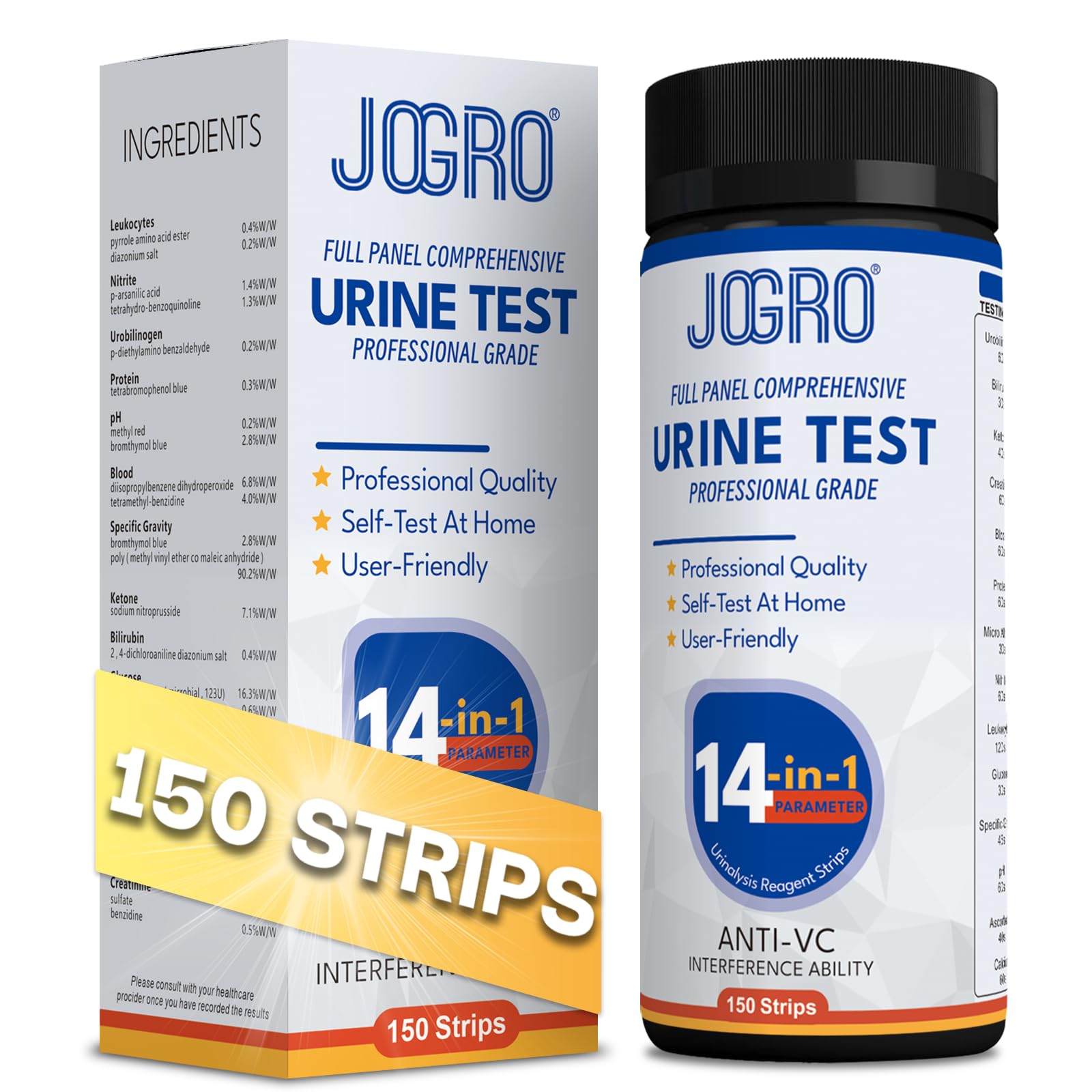 Amazon.com: 14 Parameters Urinalysis Reagent Strips - 150ct, Full-Panel ...