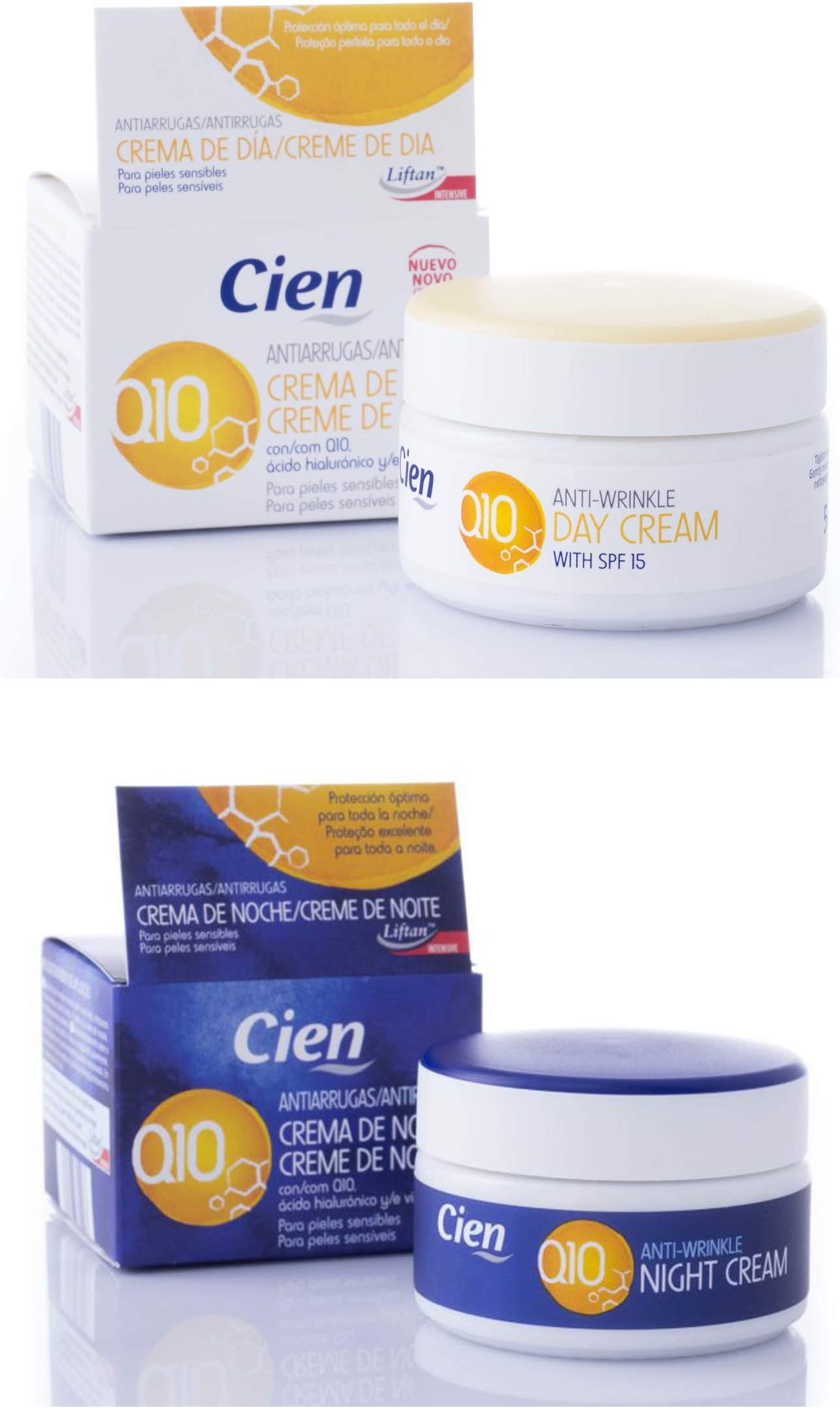 Amazon.com: Set of 2 x 50 ml Cien Anti-Wrinkle DAY + NIGHT CREAM - with ...