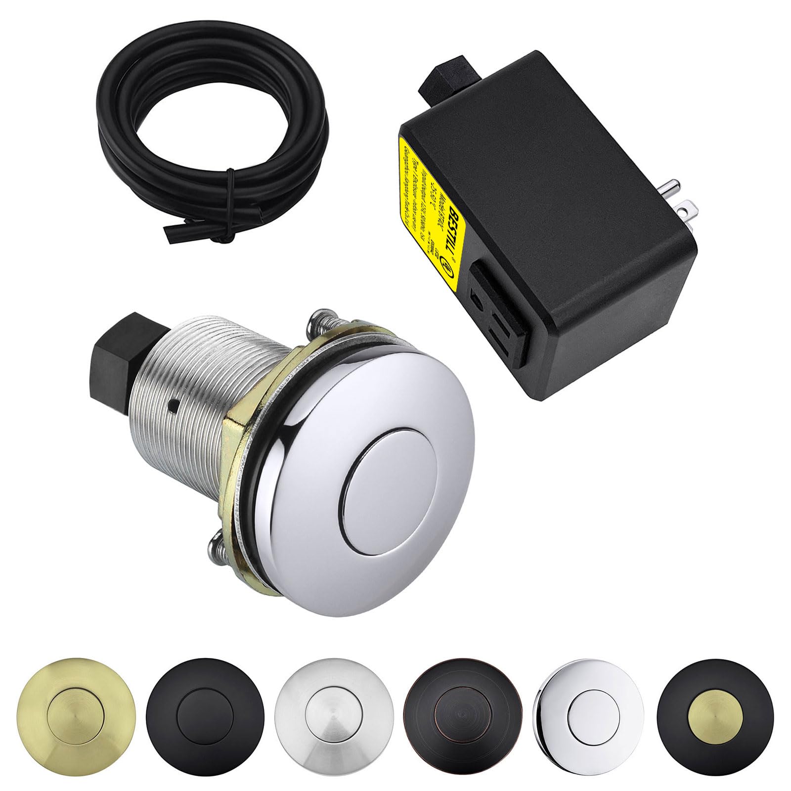 Snapklik.com : Garbage Disposal Air Switch Kit, UL Listed, Stainless ...