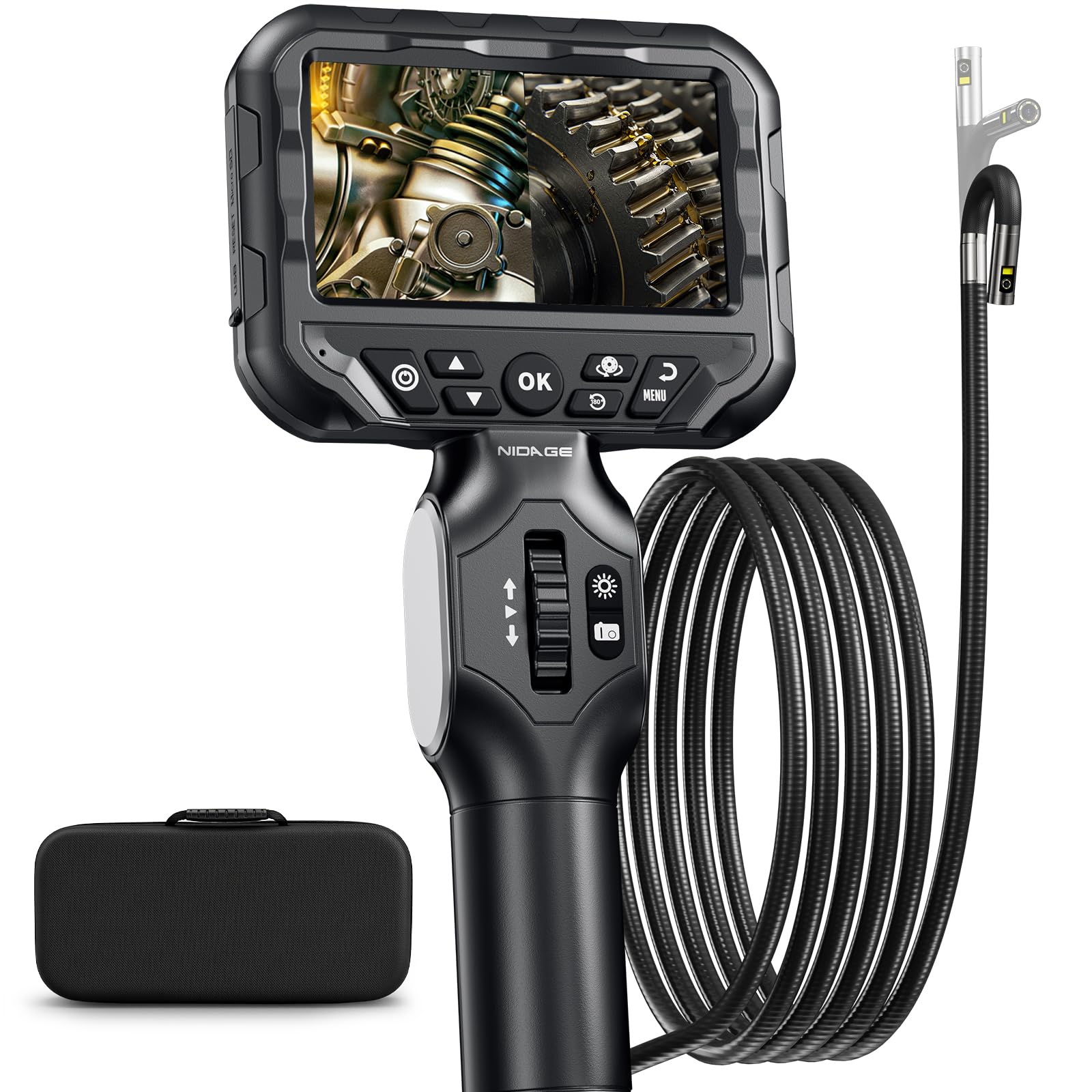 Snapklik.com : Dual Lens Articulating Borescope NIDAGE Two-Way ...