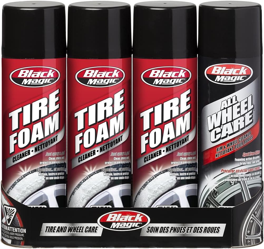 Black Magic | 4 Can Value Pack | Tire Foam Cleaner 600g x 3 Cans | Plus ...