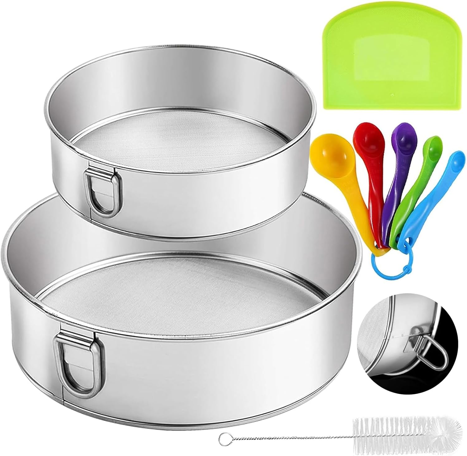 Amazon.com: Flour Sifter Flour Sieve - Tamis 60 Mesh Stainless Steel ...