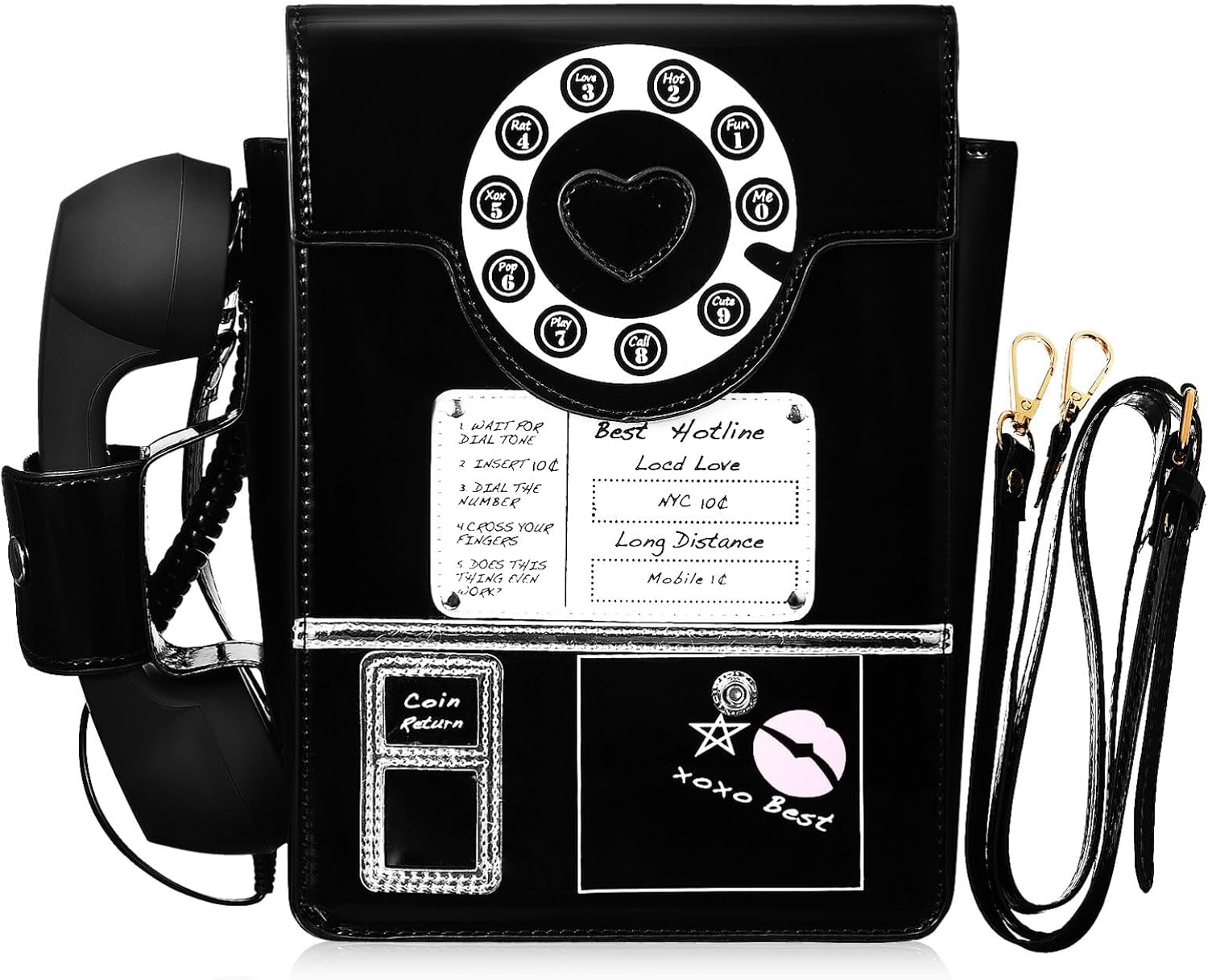 CALLARON Telephone Shape Crossbody Bag for Women 11.4x10.6inch Vintage ...