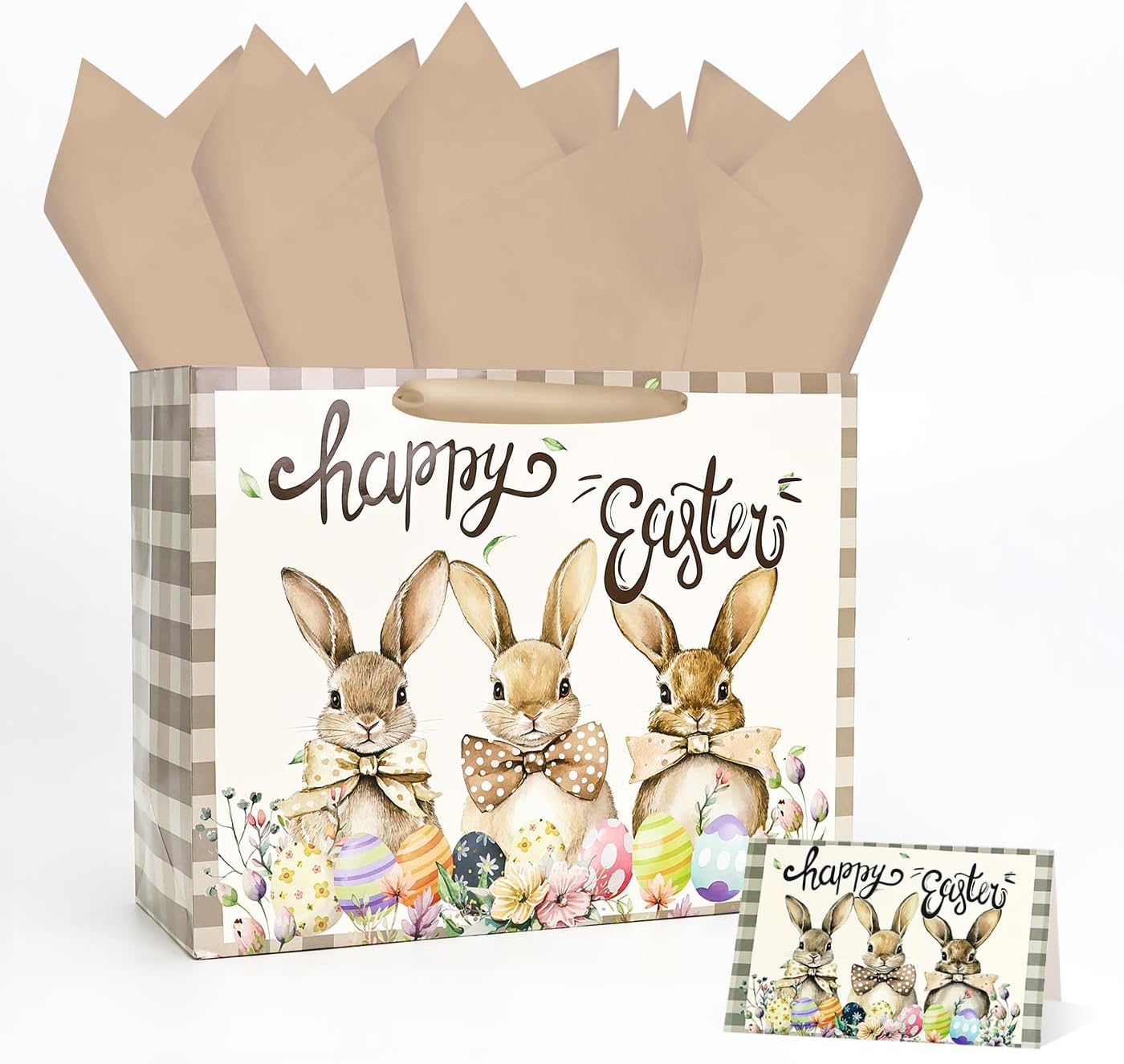 Amazon.com: MUNILAIL 13 Inches Easter Gift Bag Brown Buffalo Gift Bag ...