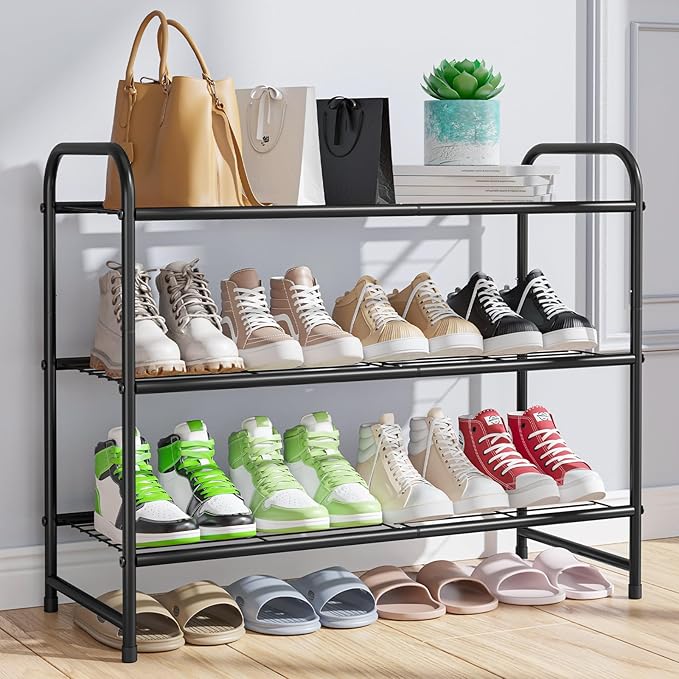 Amazon.com: Kitsure Shoe Rack - Stainless Steel Shoe Organizer, Sturdy ...