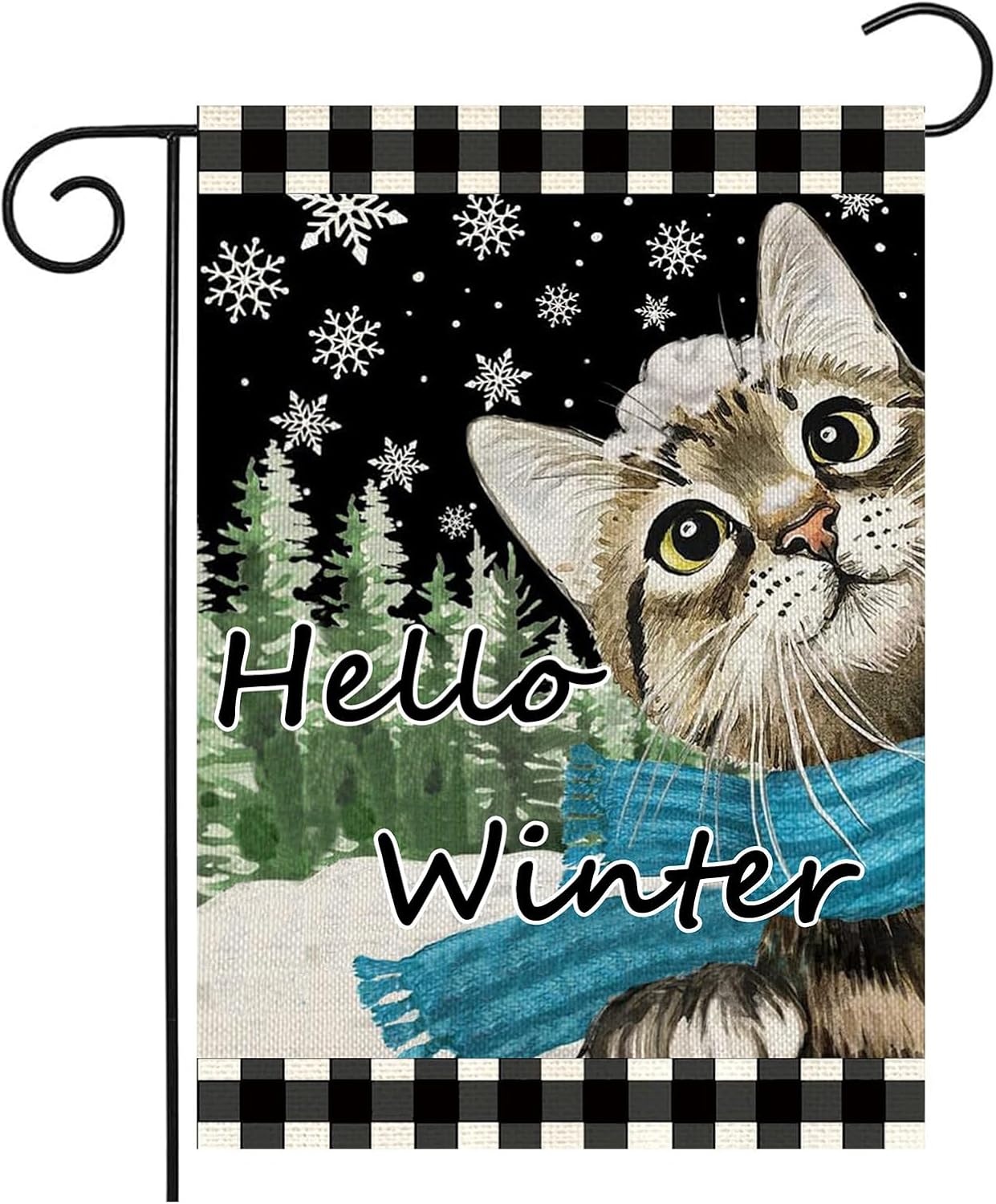 Amazon.com : Hello Winter Garden Flags 12x18 Double Sided for Outside ...