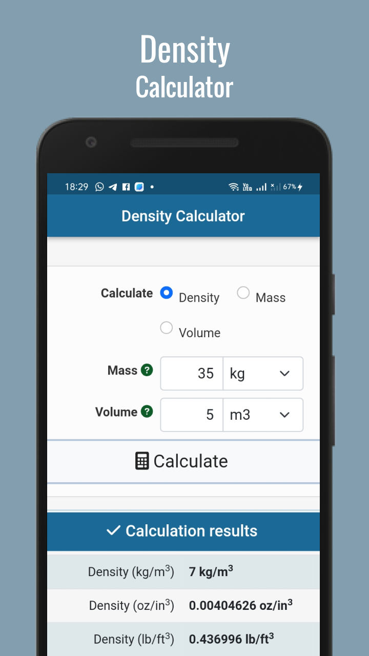 Density Calculator:Amazon.de:Appstore for Android