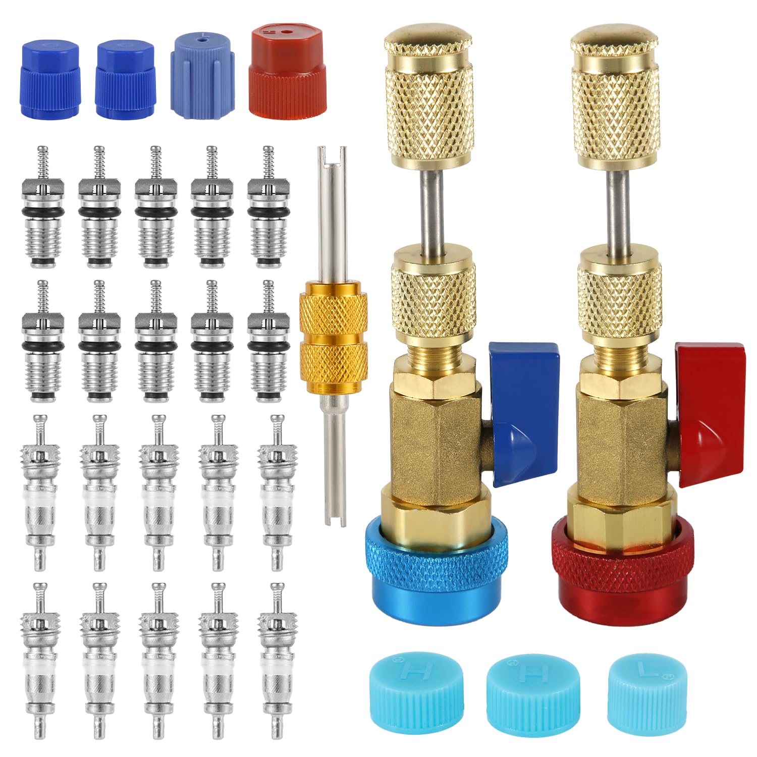 XIHIRCD Valve Core Tool Kit, High Low Pressure Ac Valve Core Removal ...