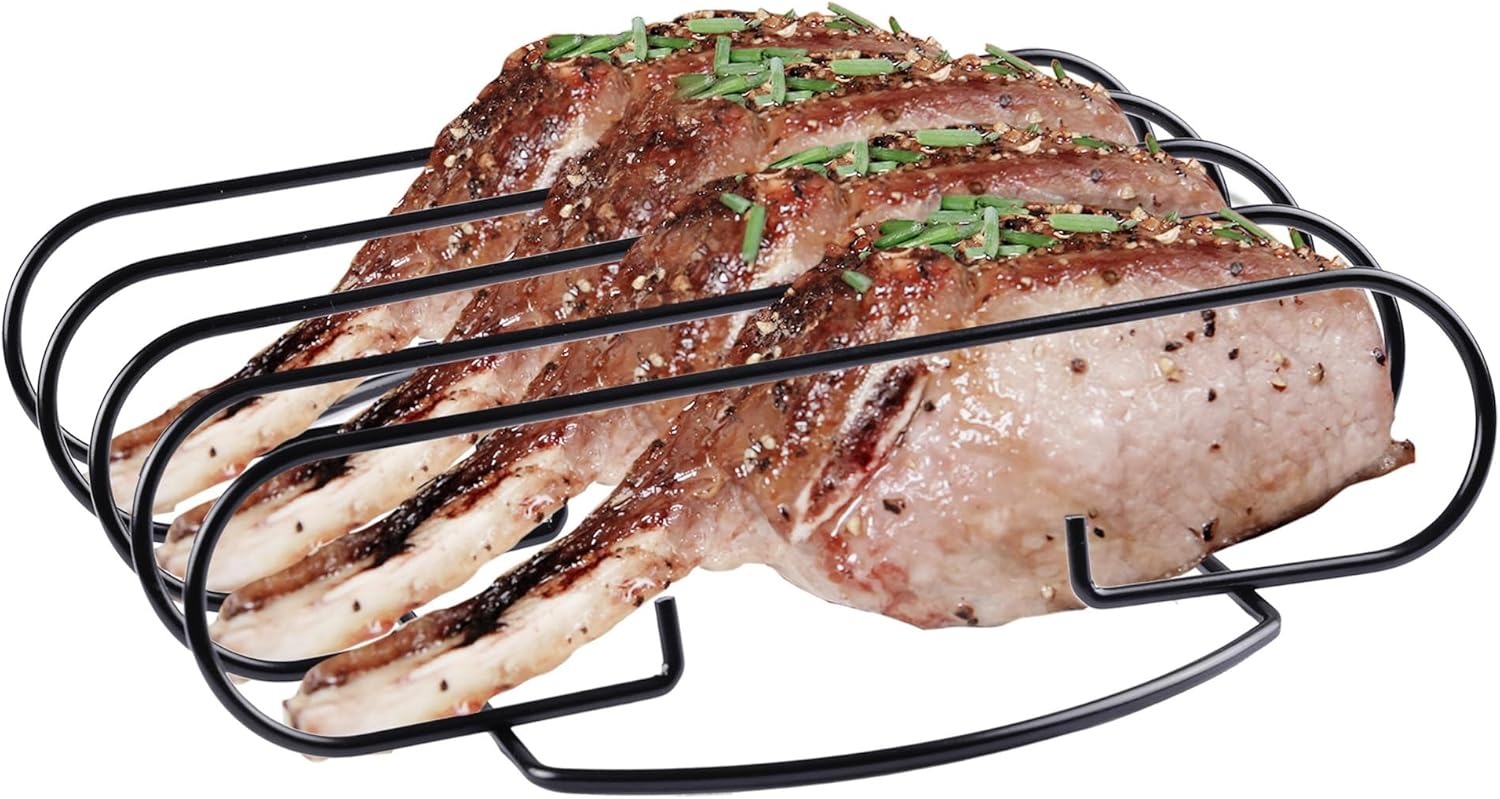 Amazon.com : Royal Gourmet KL1106 Non-Stick Rib Rack, Holds 4 Rib Racks ...