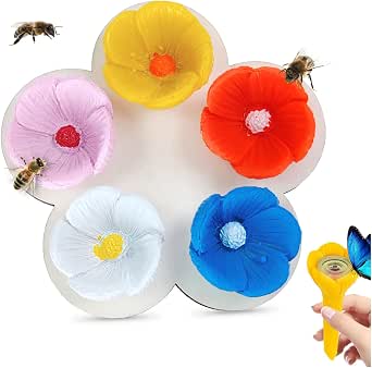 Bee Cups for Thirsty Bees Garden,Bee Cups for Garden,Colorful Bee ...