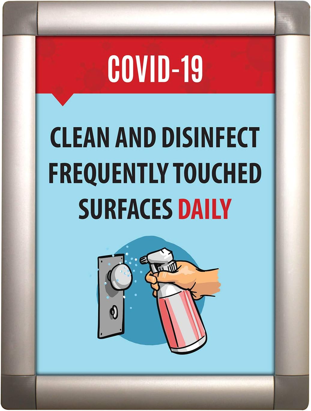 Amazon.com: Covid19 Sign - Clean and Disinfect Touched Surfaces 10.25 ...