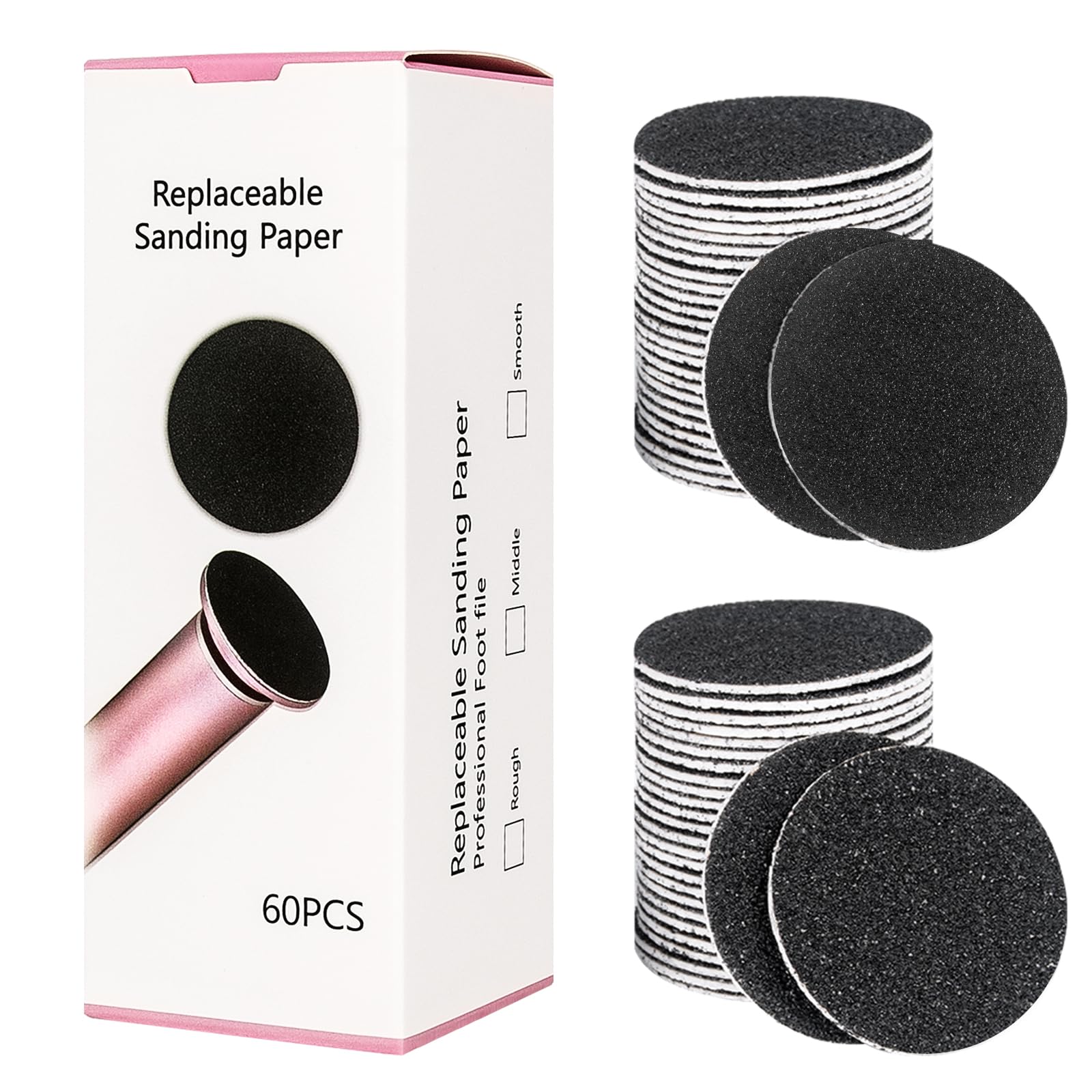 Amazon.com : krofaue 60 PCS Replaceable Sandpaper Discs 80 Grit & 100 ...