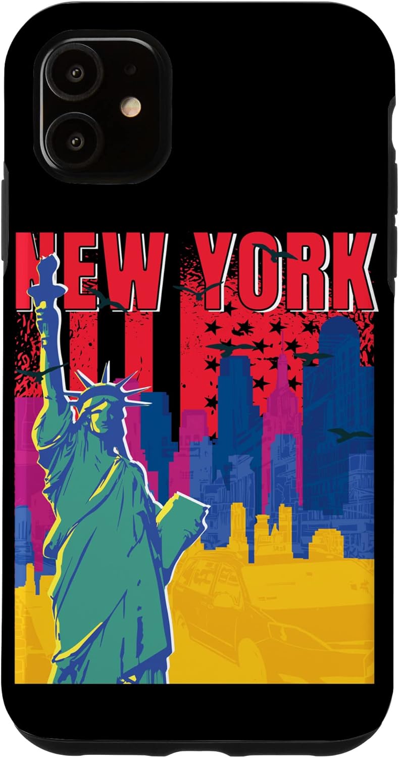 Amazon.com: iPhone 11 New York Souvenir Manhattan Liberty Island Statue ...