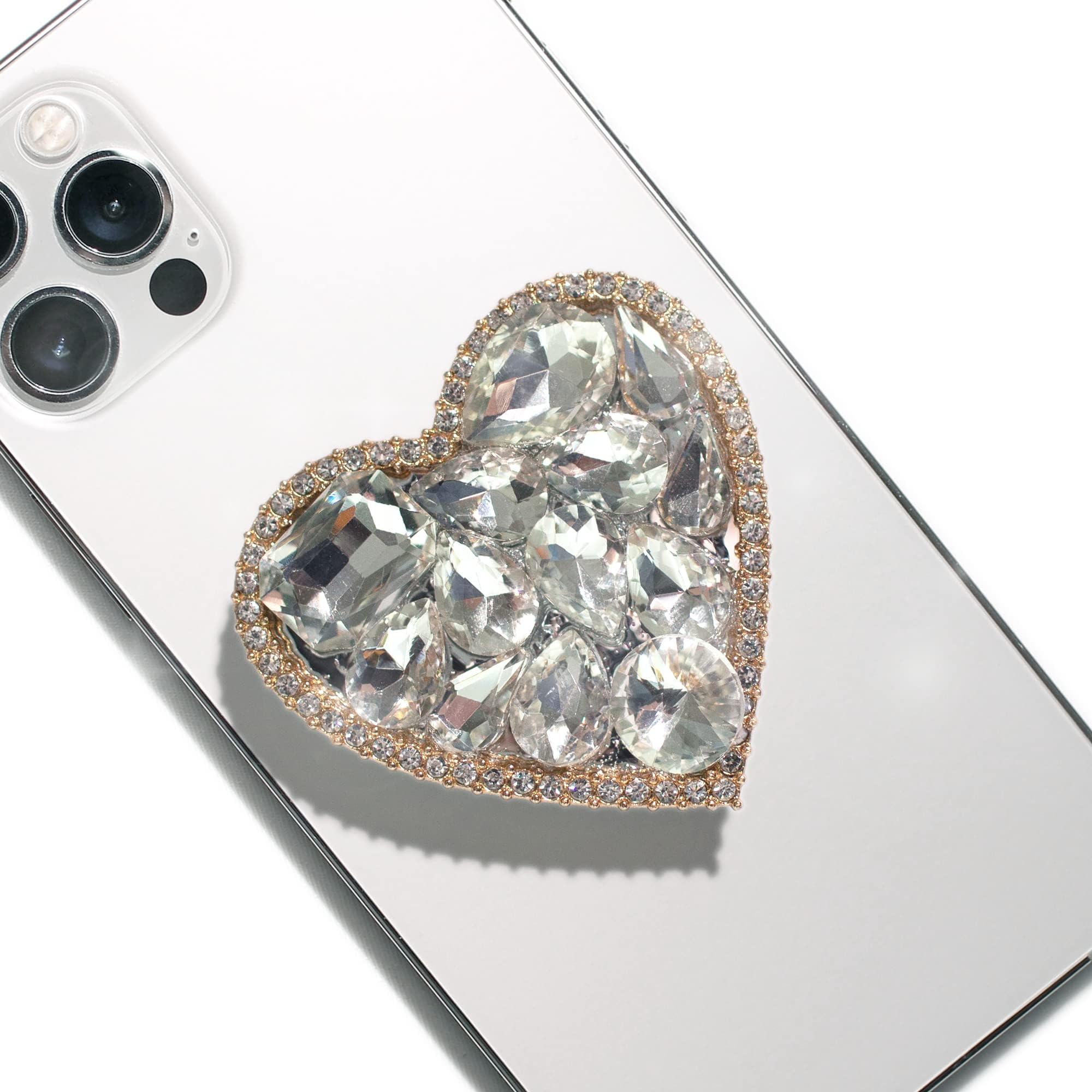 Amazon.com: COMMONKUNST Cubic Diamond Bling Bling Cute Heart Shape ...
