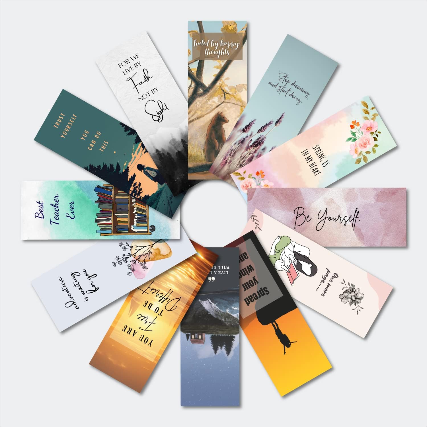 WhatsYourPrint Bookmarks With Motivational Quotes - Set of 12 With 24 ...