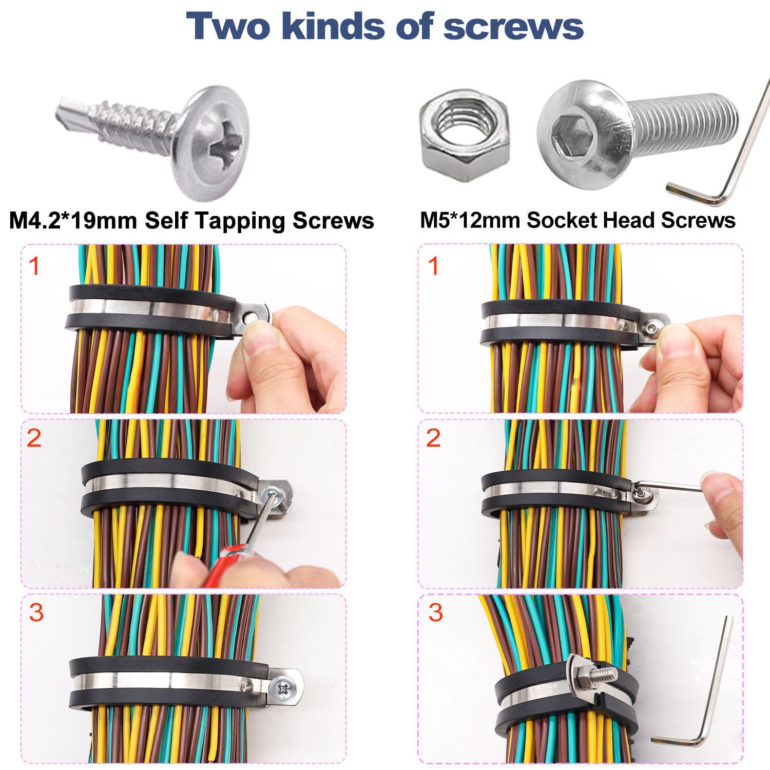 Snapklik.com : Taiss 50PCS 1/4 Inch Cable Clamps 304 Stainless Steel ...