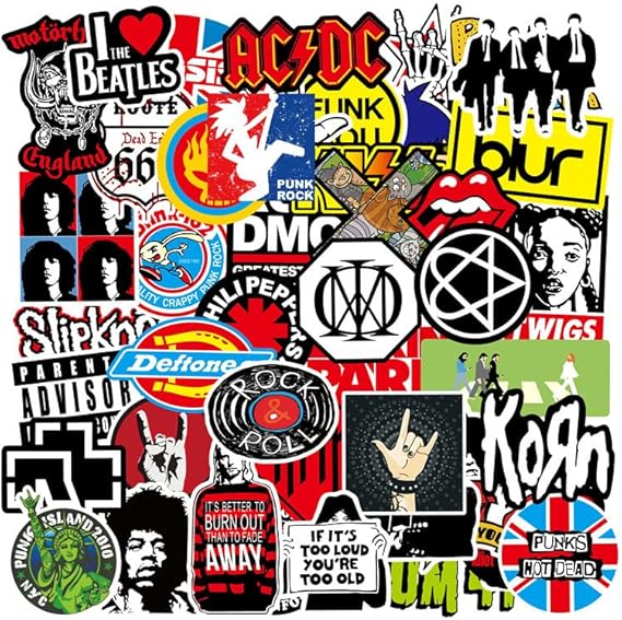 Amazon.com: Rock Band Stickers 100pcs Classic Rock Music Stickers for ...