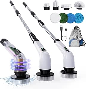 Amazon.com: 8 in 1 Electric Spin Scrubber for Cleaning Bathroom ...