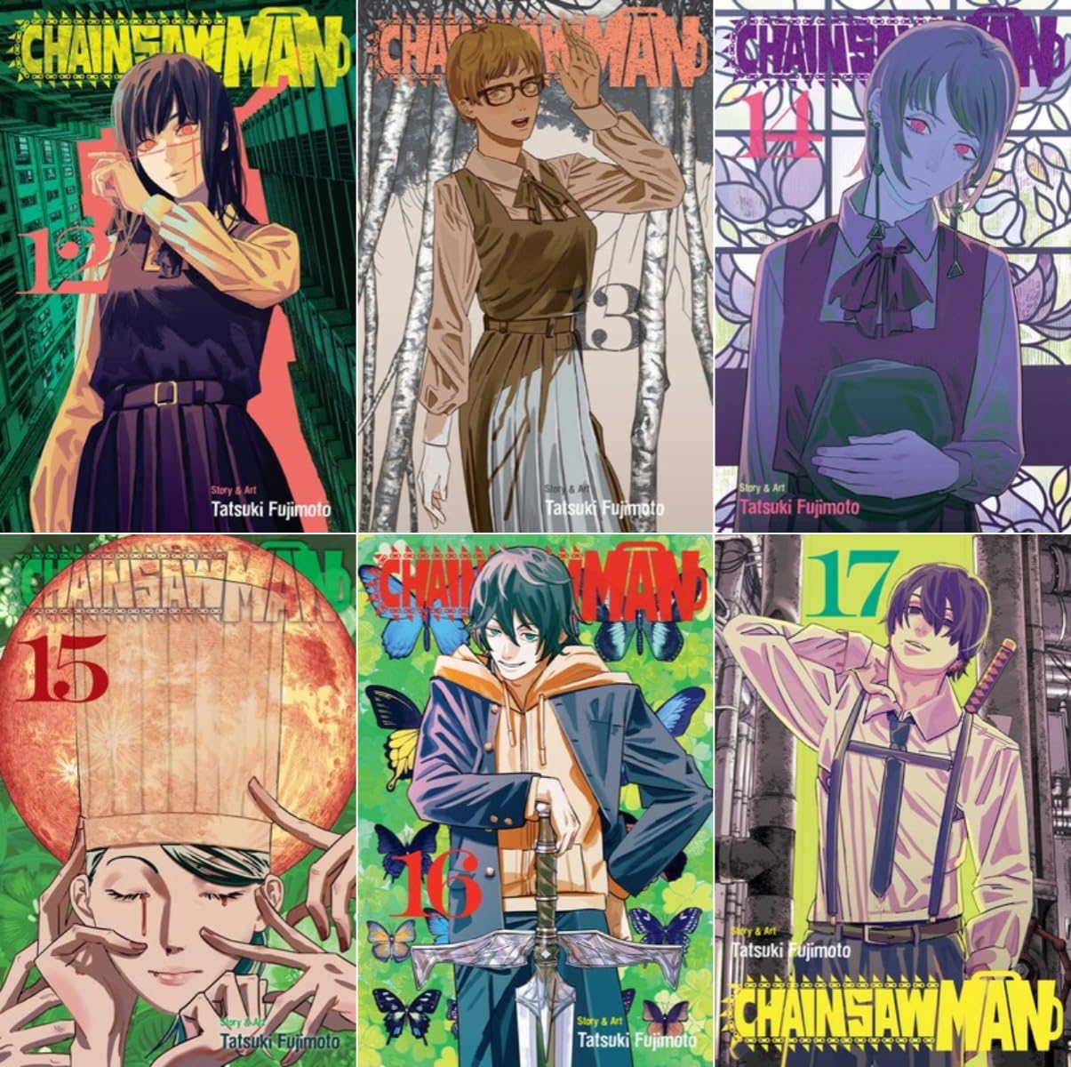 The Chainsaw Man Series Manga 5 Books Set (Vol. 12 - Vol.17): Tatsuki ...