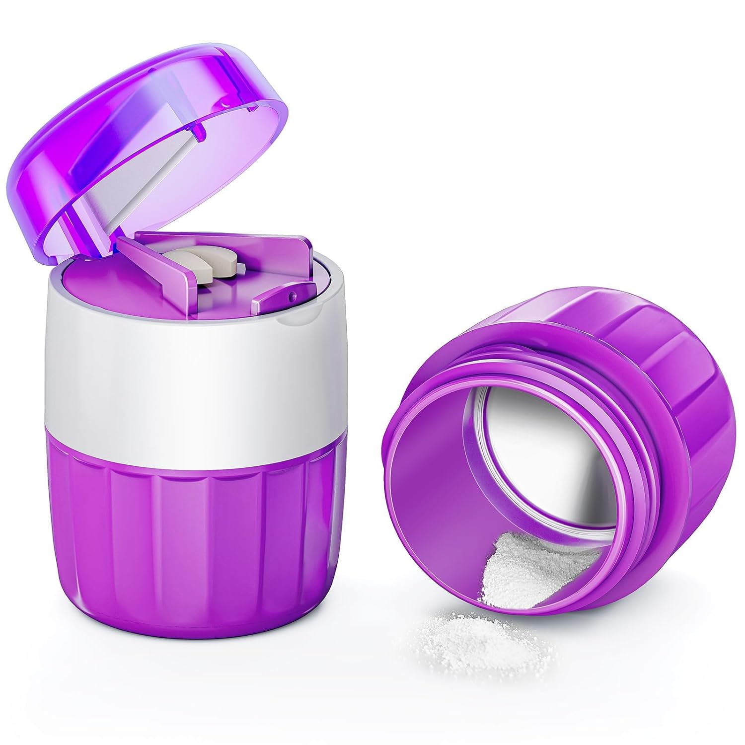 MXZWOC 3-in-1 Pill Crusher and Pill Cutter, Pill Crusher Fine Powder ...